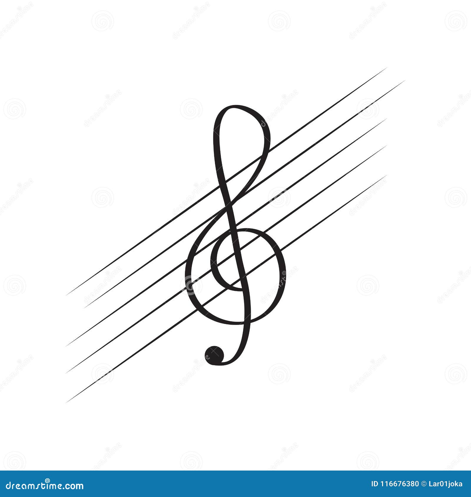 Isolated Treble Clef And Notes Cartoon Royalty-Free Stock Photo ...