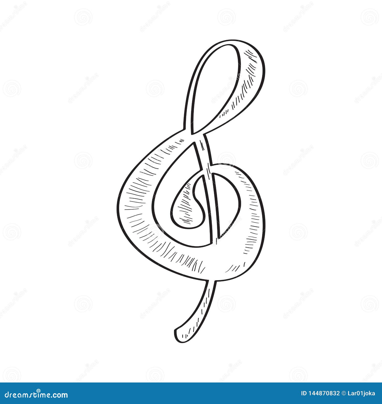 Isolated Treble Clef And Notes Cartoon Royalty-Free Stock Photo ...