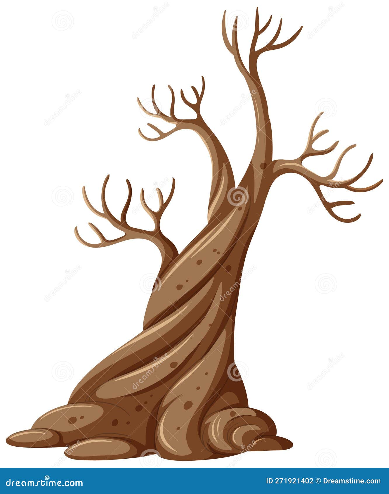 Isolated Tree without Leaves Cartoon Stock Vector - Illustration of ...