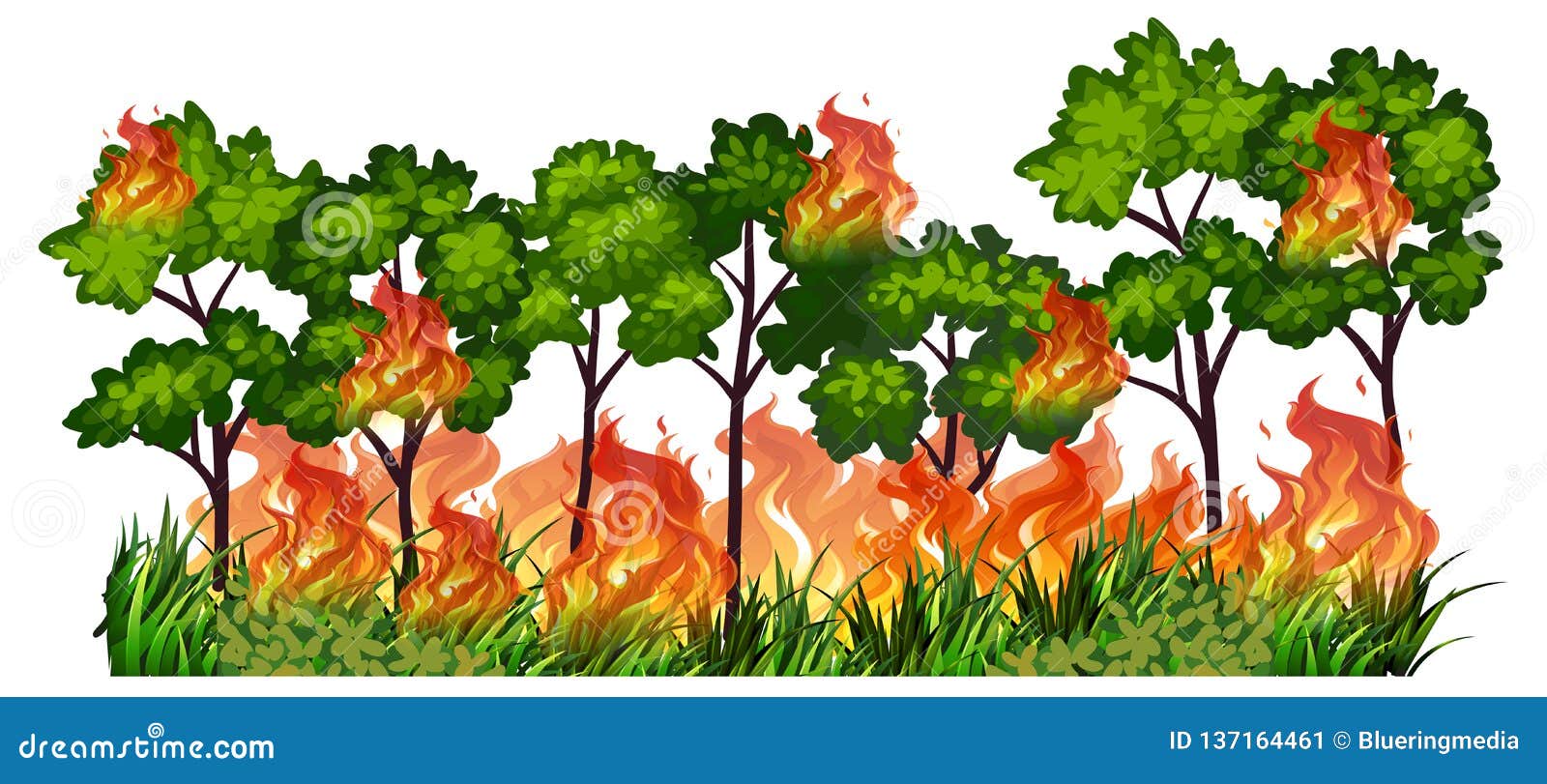 Isolated tree nature fire stock vector. Illustration of fire - 137164461