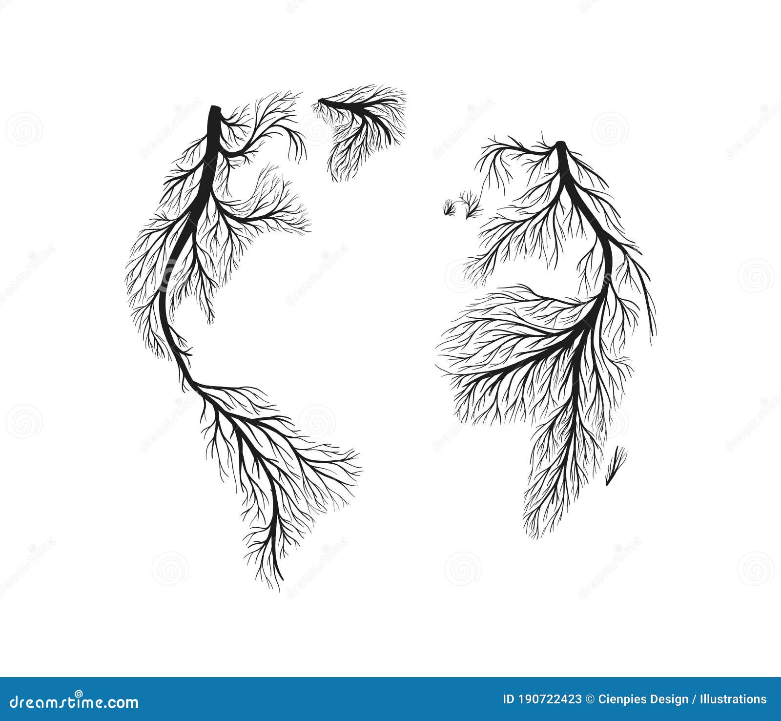 Isolated Tree Root World Map Earth Shape Concept Stock Vector ...