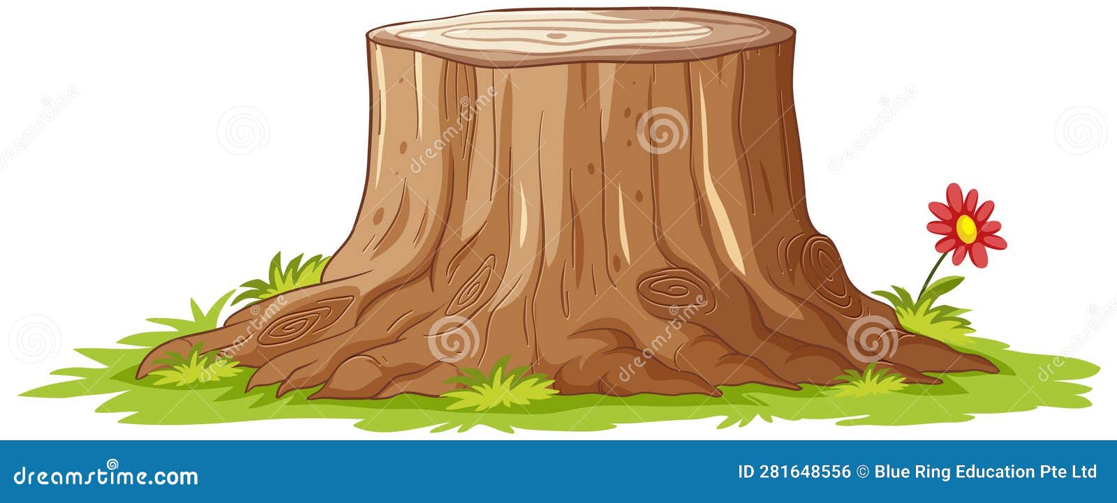 Isolated Tree Stump Cartoon Stock Vector - Illustration of pretty ...