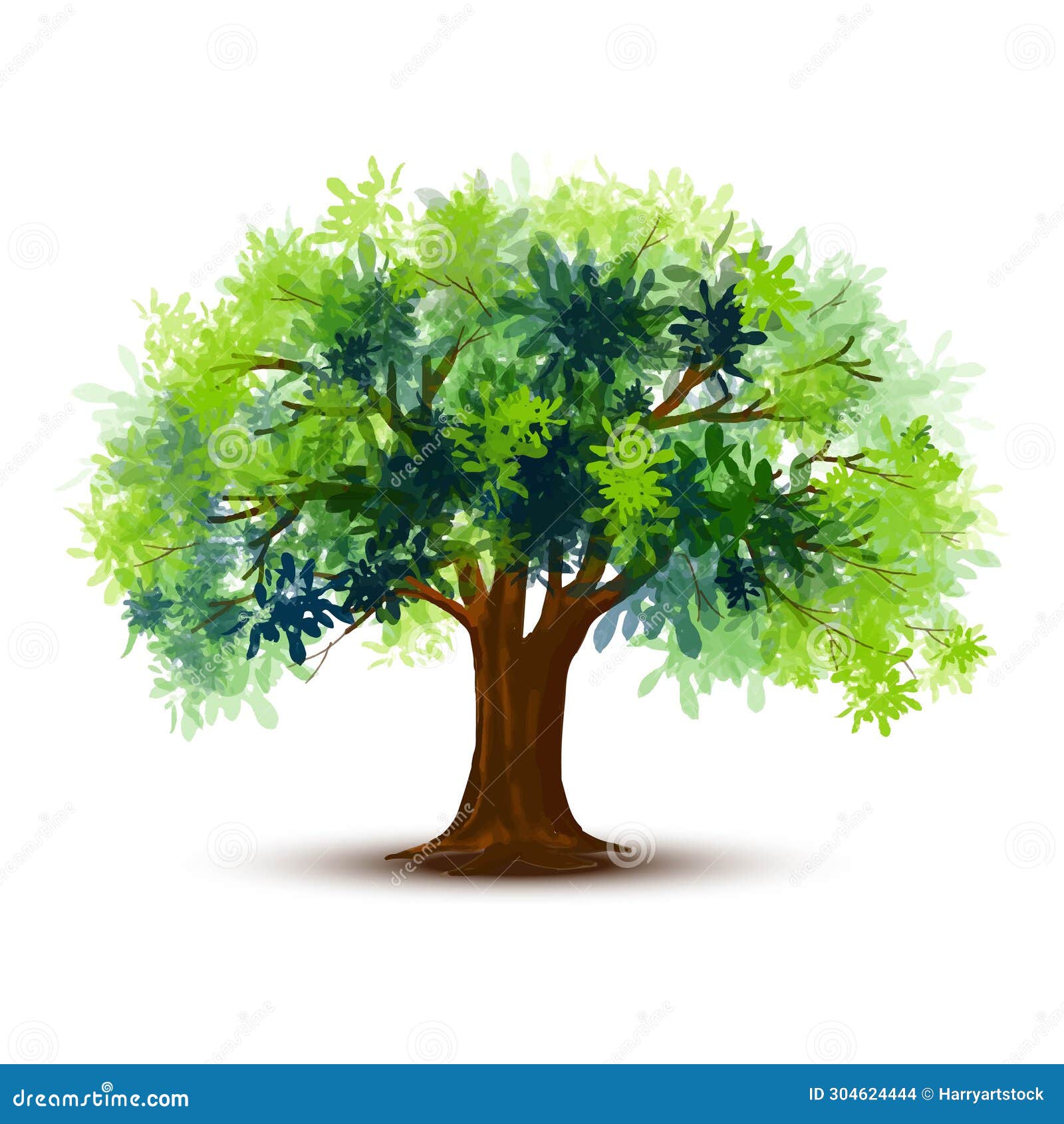 An Isolated Tree on White Background Stock Vector - Illustration of ...