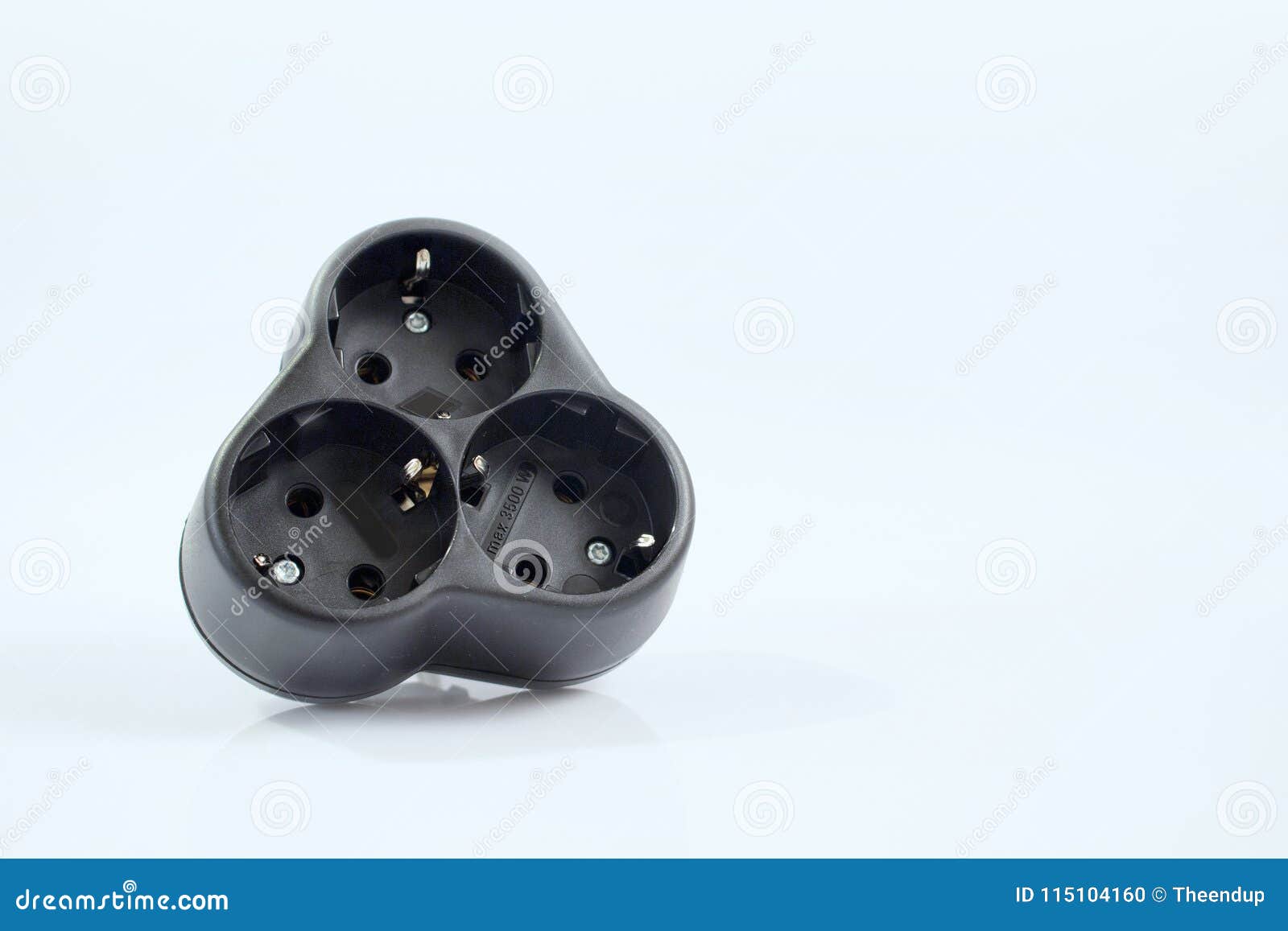 Isolated Triple Plug Adapter on White Background Stock Photo - Image of ...