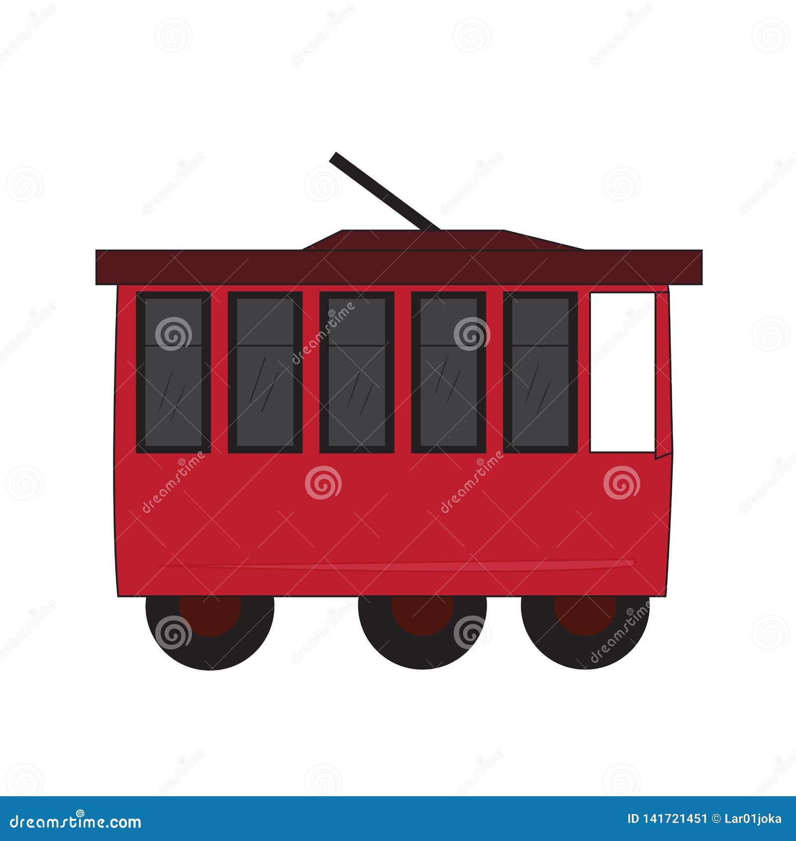 Isolated Trolley Car Cartoon Stock Vector - Illustration of tram ...