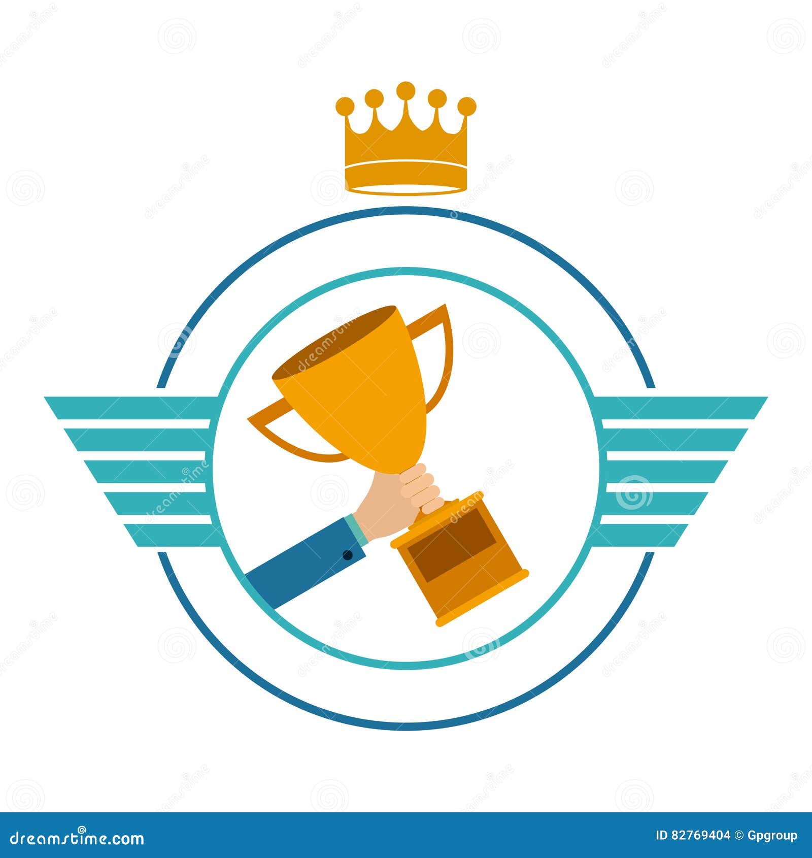 Isolated Trophy Inside Label Design Stock Vector - Illustration of fast ...