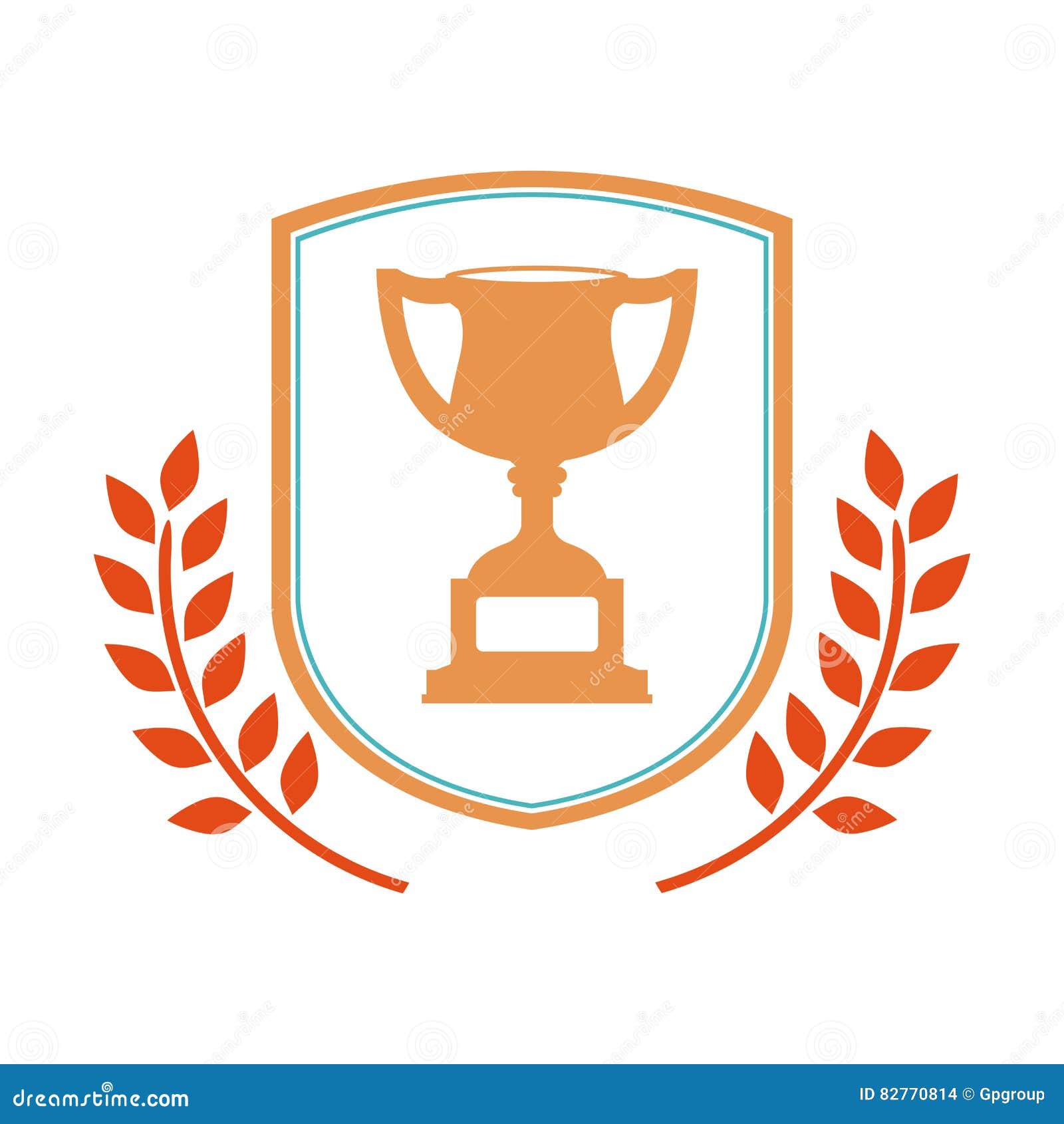 Isolated Trophy Inside Label Design Stock Vector - Illustration of ...