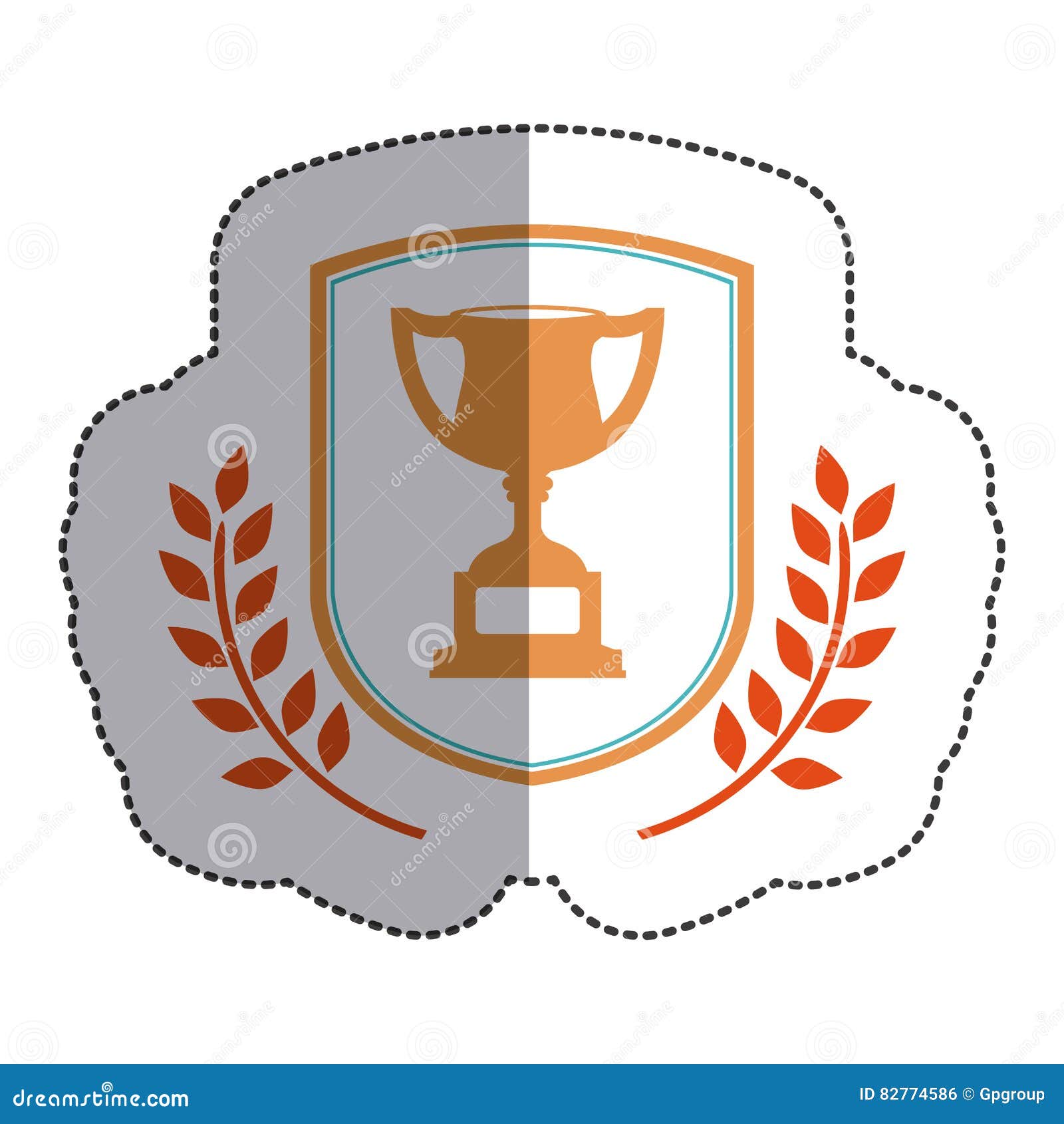 Isolated Trophy Inside Label Design Stock Vector - Illustration of ...