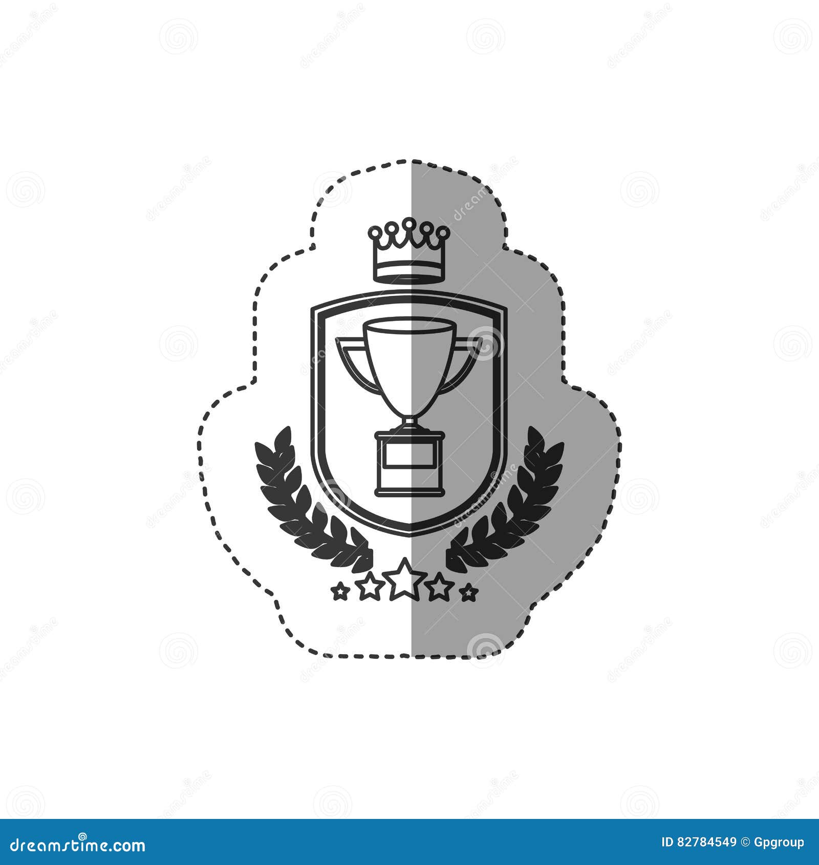 Isolated Trophy Inside Label Design Stock Vector - Illustration of ...