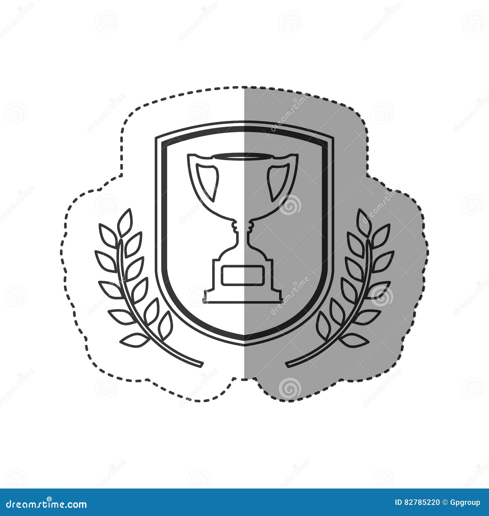 Isolated Trophy Inside Label Design Stock Illustration - Illustration ...