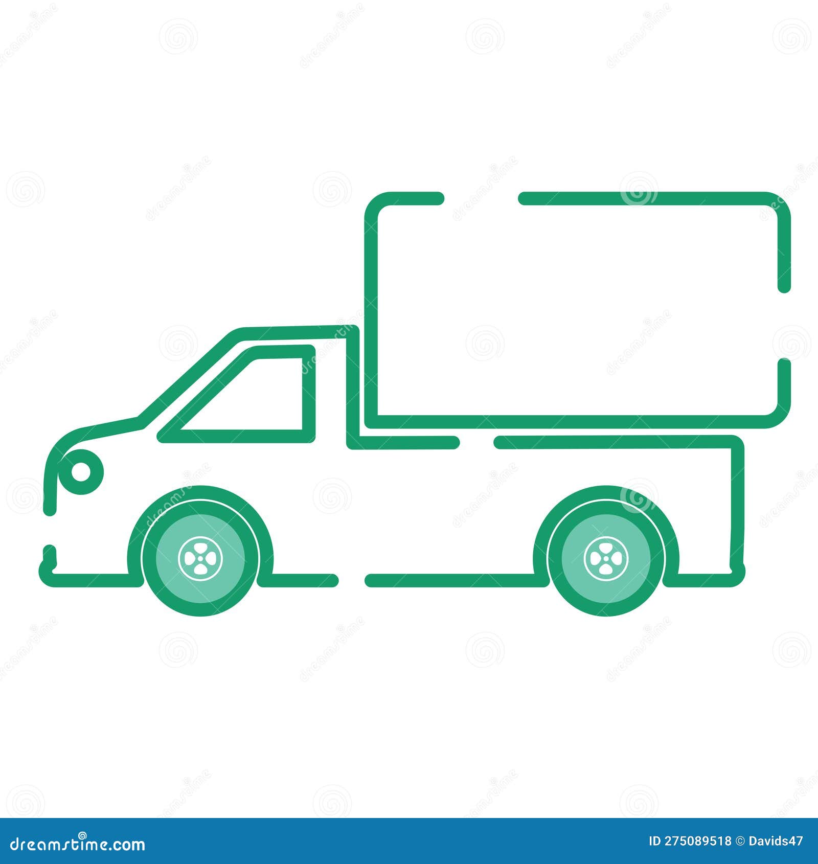 Isolated Truck Icon Colored Outline Vector Stock Vector - Illustration ...