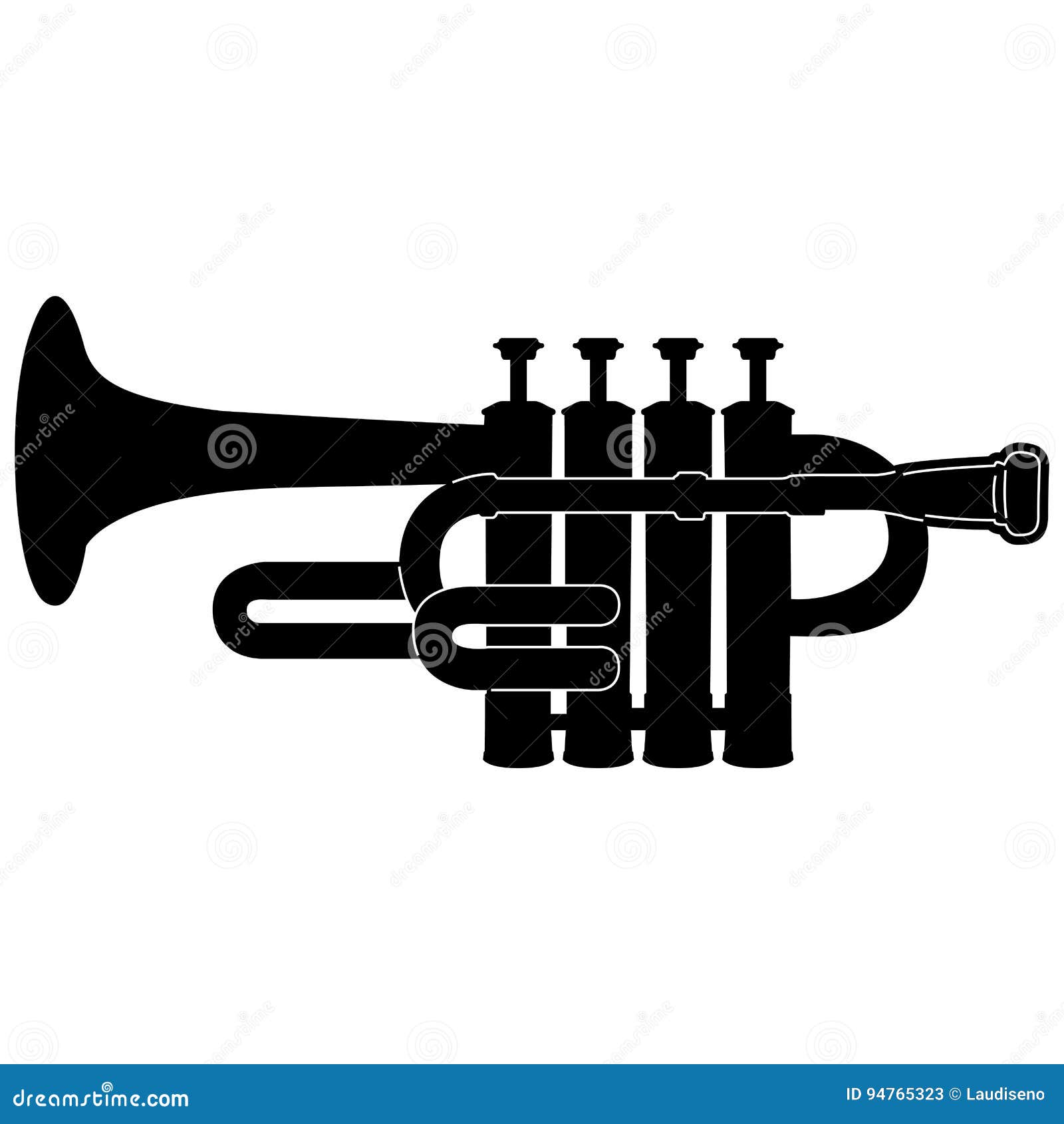 Isolated Trumpet Silhouette Stock Vector - Illustration of graphic ...