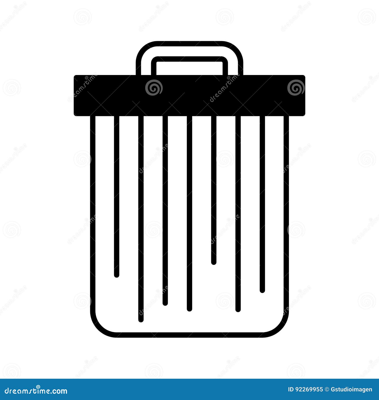 Isolated trush can stock vector. Illustration of vector - 92269955