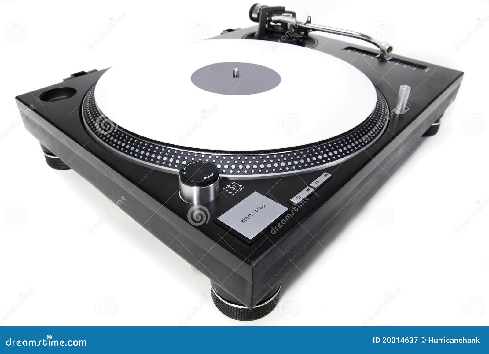 Isolated Turntable With White Vinyl Record Stock Image - Image of ...