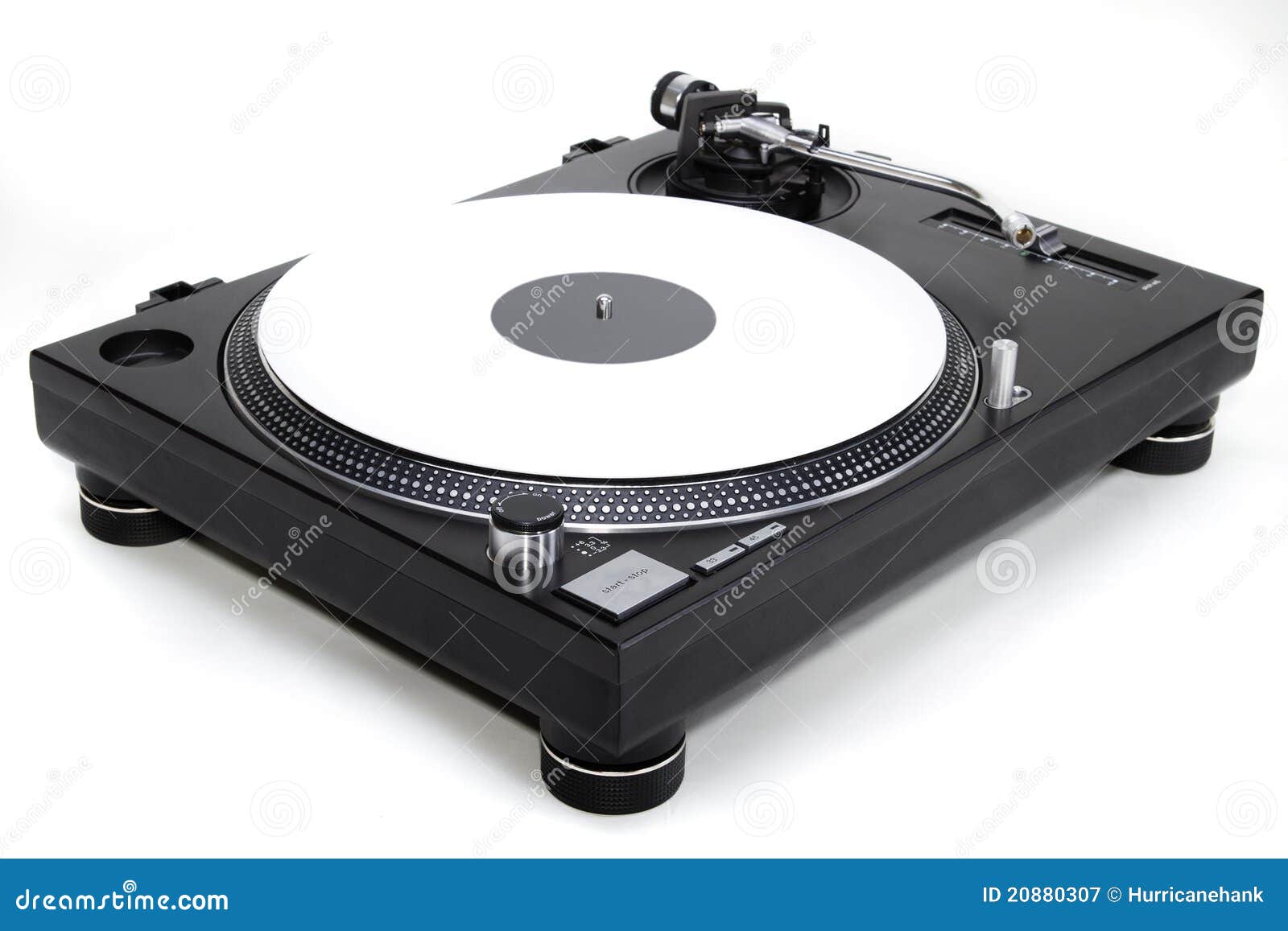 Isolated Turntable with White Vinyl Record Stock Image - Image of music ...