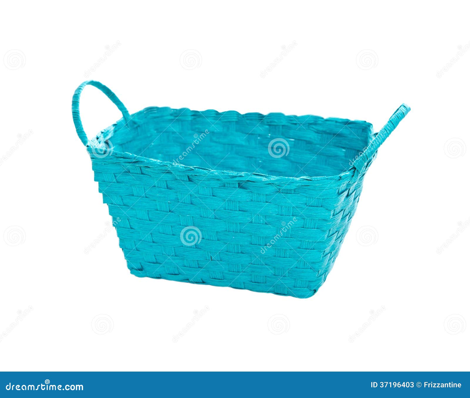 Isolated Turquoise Basket on White Background Stock Image - Image of ...