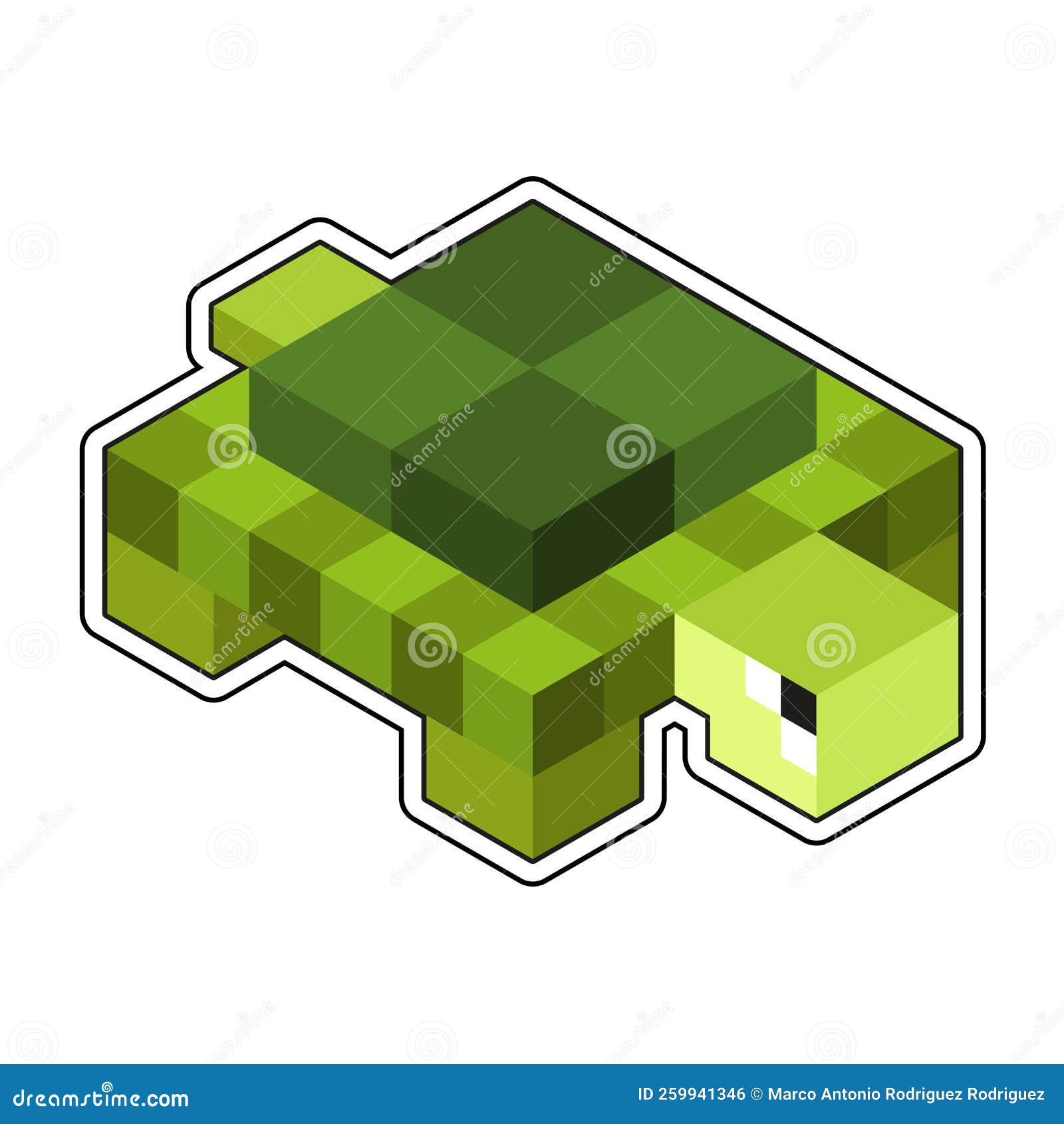 Isolated Turtle Minecraft Vector Illustration Stock Illustration ...