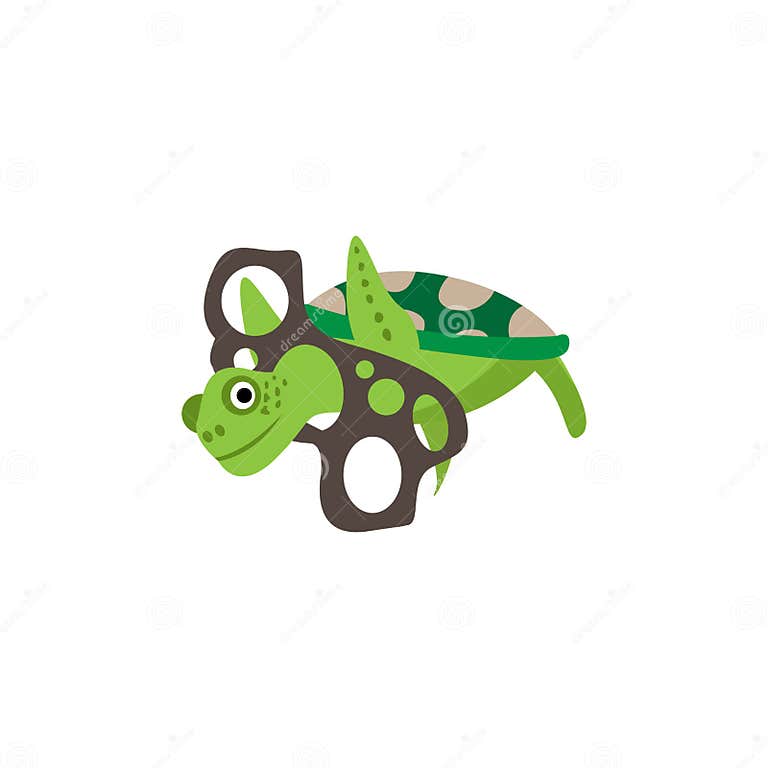 Isolated Turtle Trapped in Six Pack Plastic Rings Vector Stock Vector ...