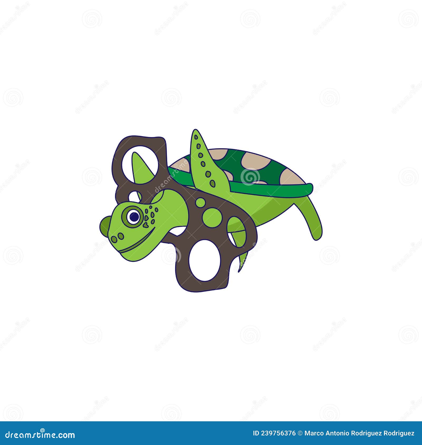Isolated Turtle Trapped in Six Pack Plastic Rings Vector Stock Vector ...