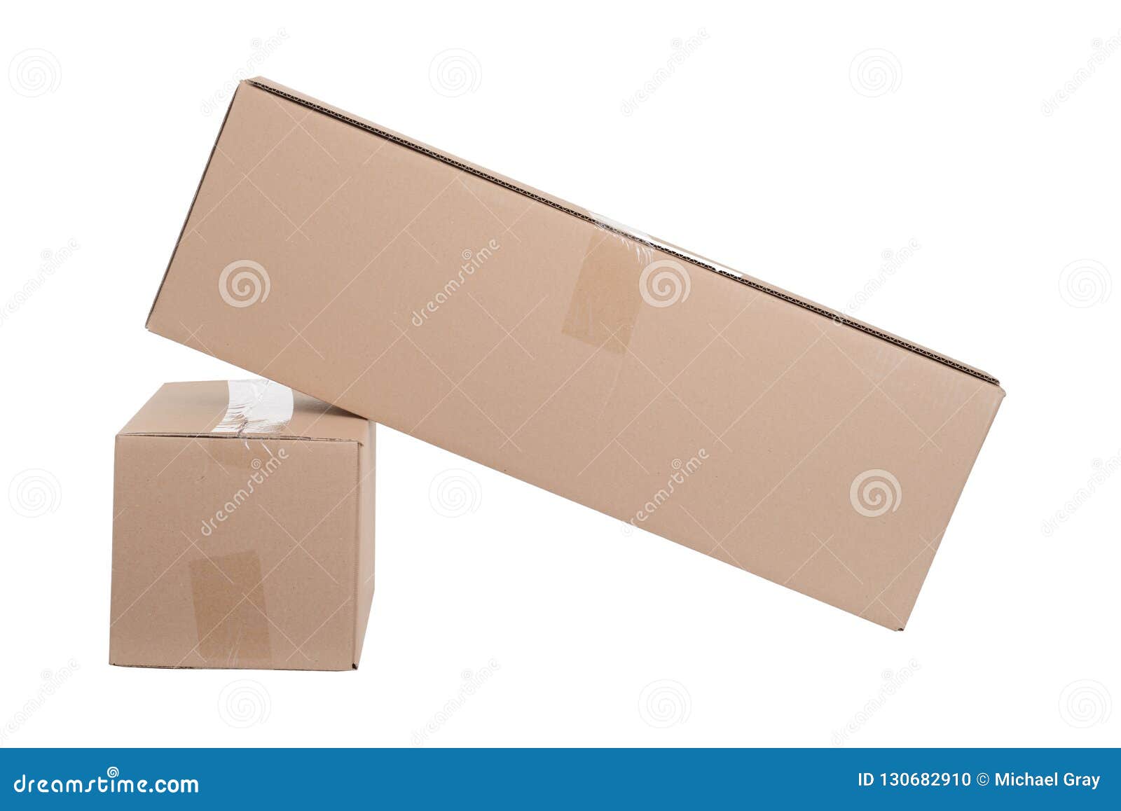 Isolated Two Cardboard Boxes Stock Photo - Image of equipment, board ...