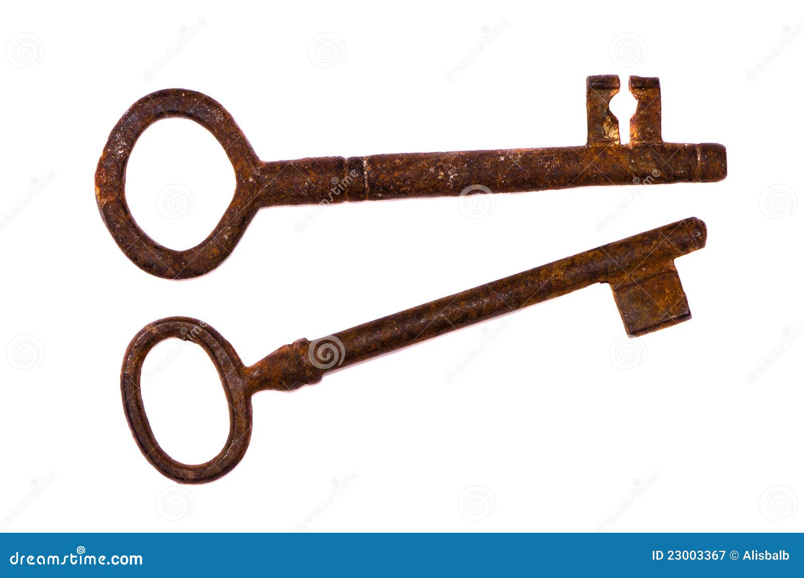 Isolated Two Rusted Vintage Keys Stock Image - Image of rusty, white ...