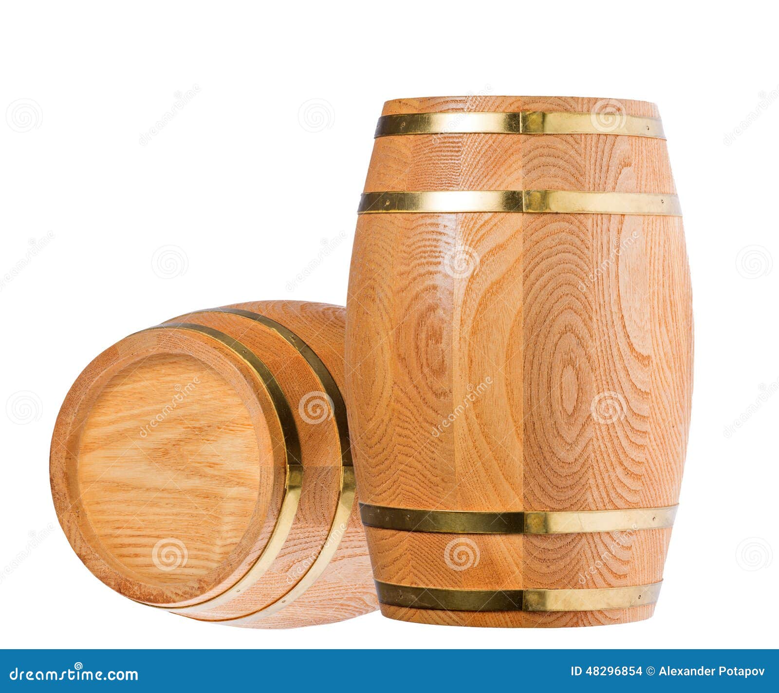 Isolated two wood casks stock photo. Image of whisky - 48296854