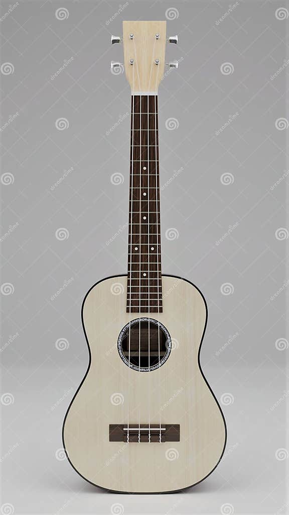 Isolated Ukulele 3D Render Front View Stock Illustration - Illustration ...