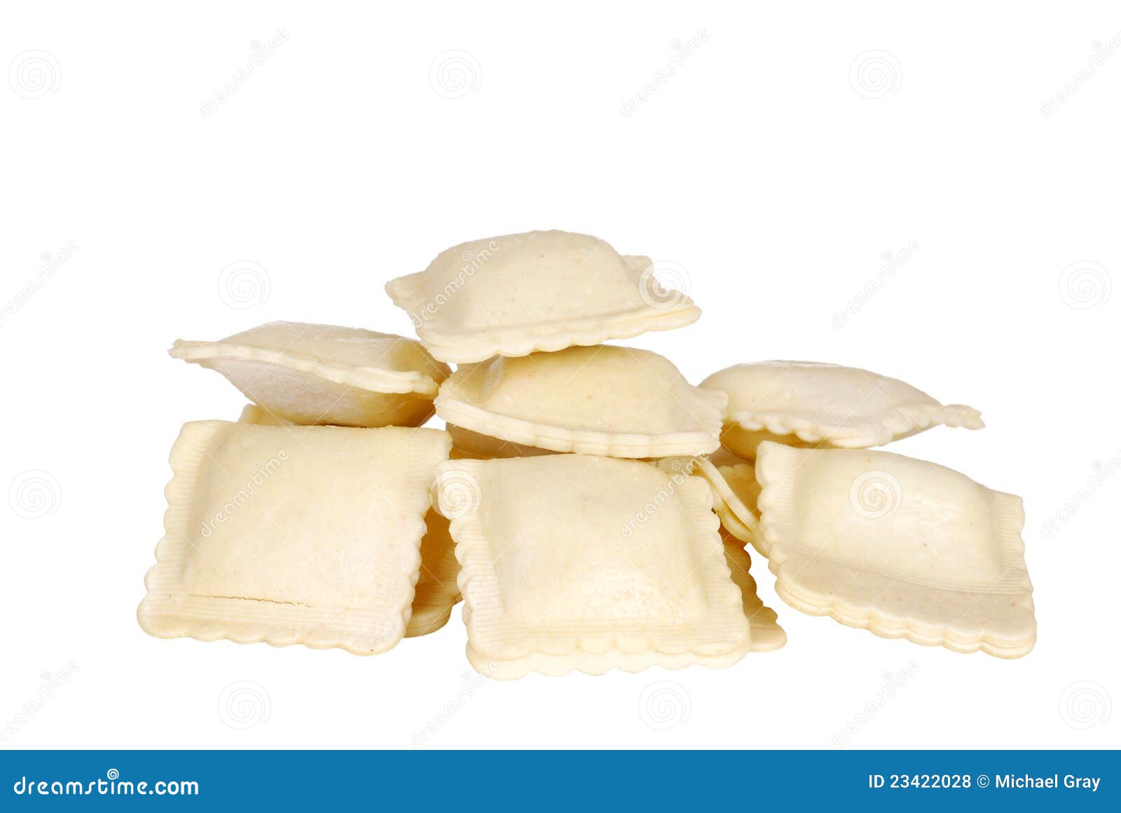 Isolated uncooked ravioli stock photo. Image of heap - 23422028