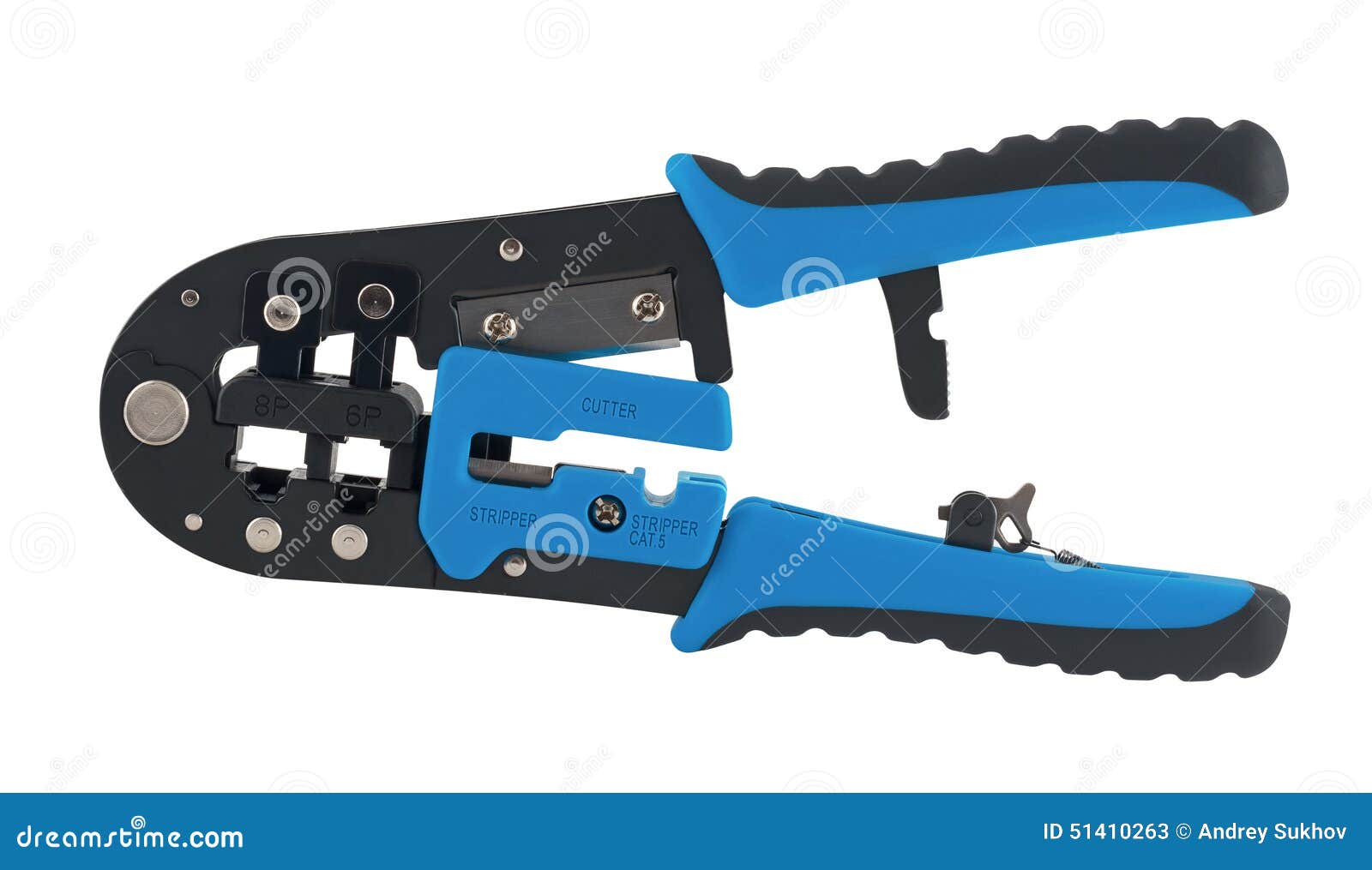 Isolated Universal Crimping Tool. Crimper Stock Image - Image of cat5 ...