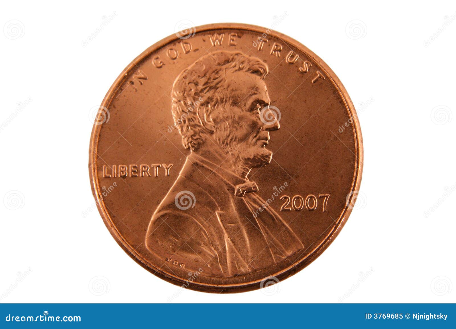 Isolated US penny stock image. Image of currency, accounting - 3769685