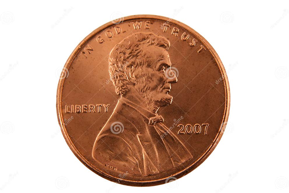 Isolated US penny stock image. Image of currency, accounting - 3769685