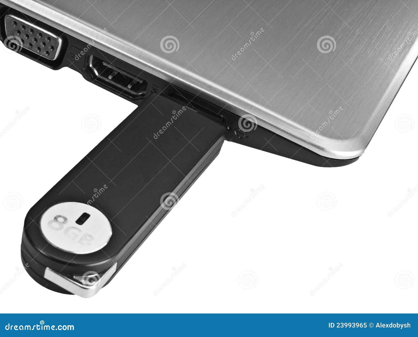 Isolated USB Drive in a Laptop Stock Image - Image of notebook ...