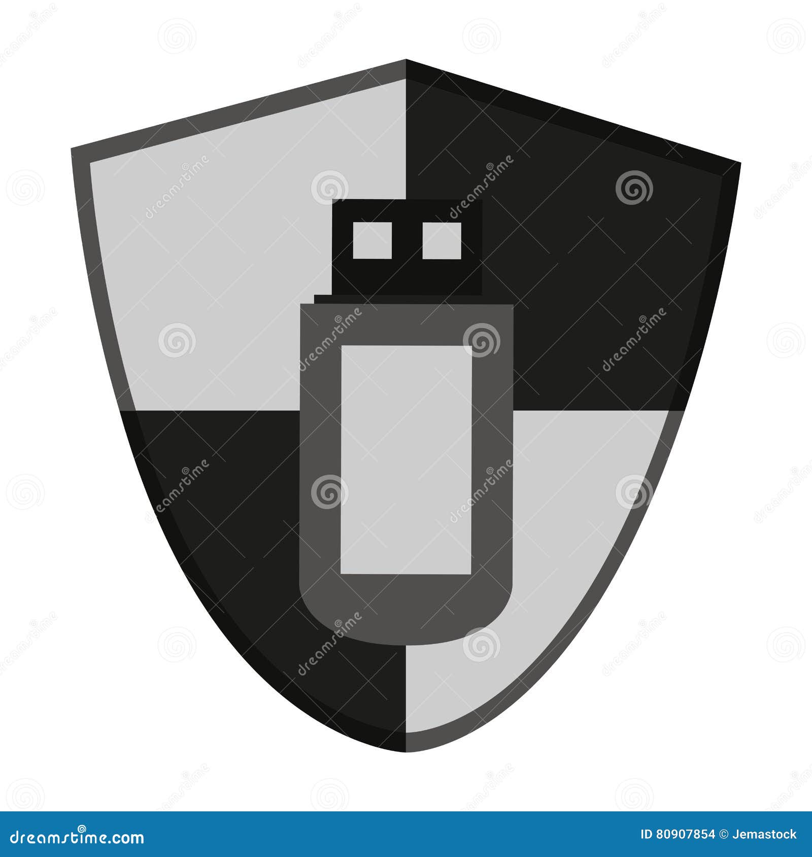 Isolated Usb Inside Shield Design Stock Vector - Illustration of design ...