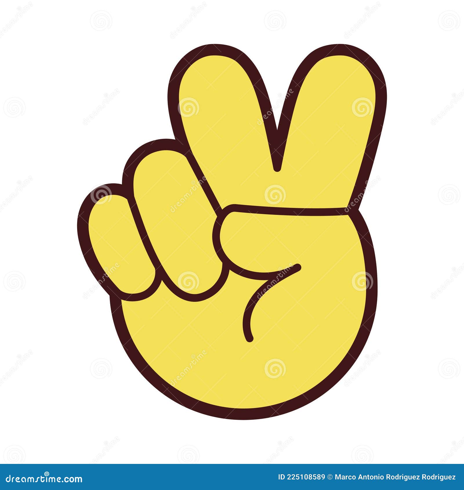 Isolated V Finger Hand Emoji Stock Vector - Illustration of isolated ...