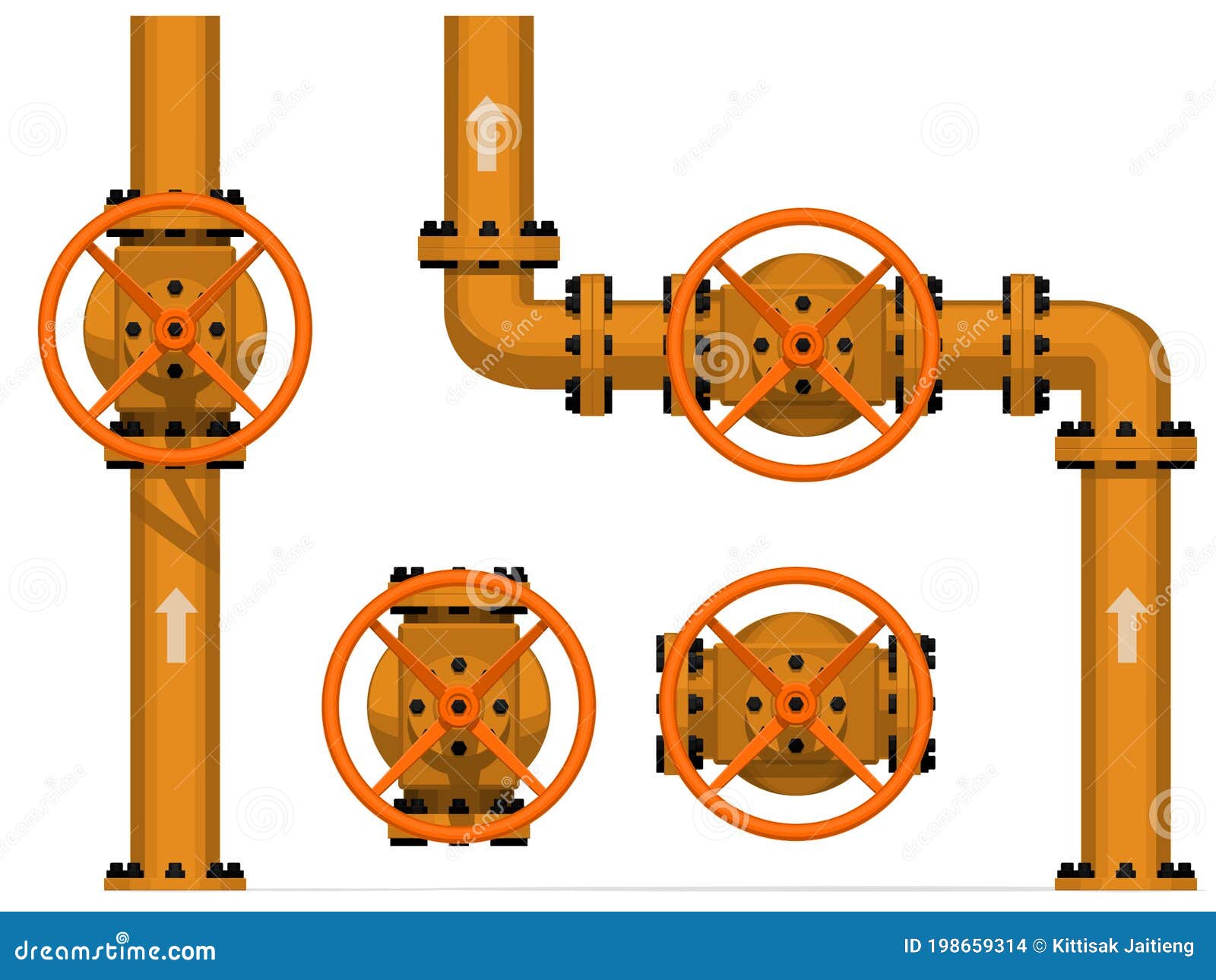 Isolated Valve with Hand Wheel for Piping Work on White Background ...