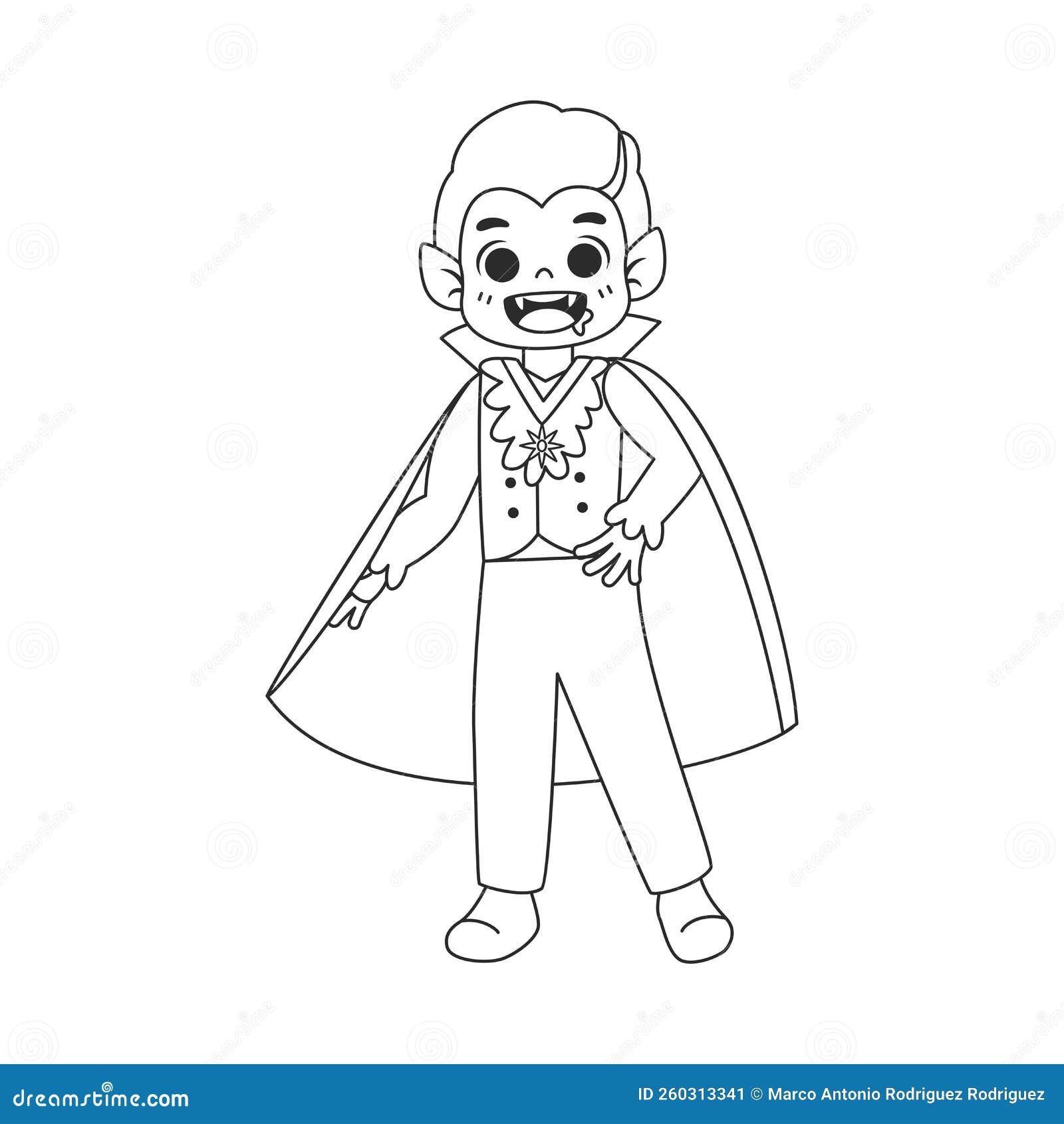 Isolated Vampire Draw Costume Vector Illustration Stock Vector ...