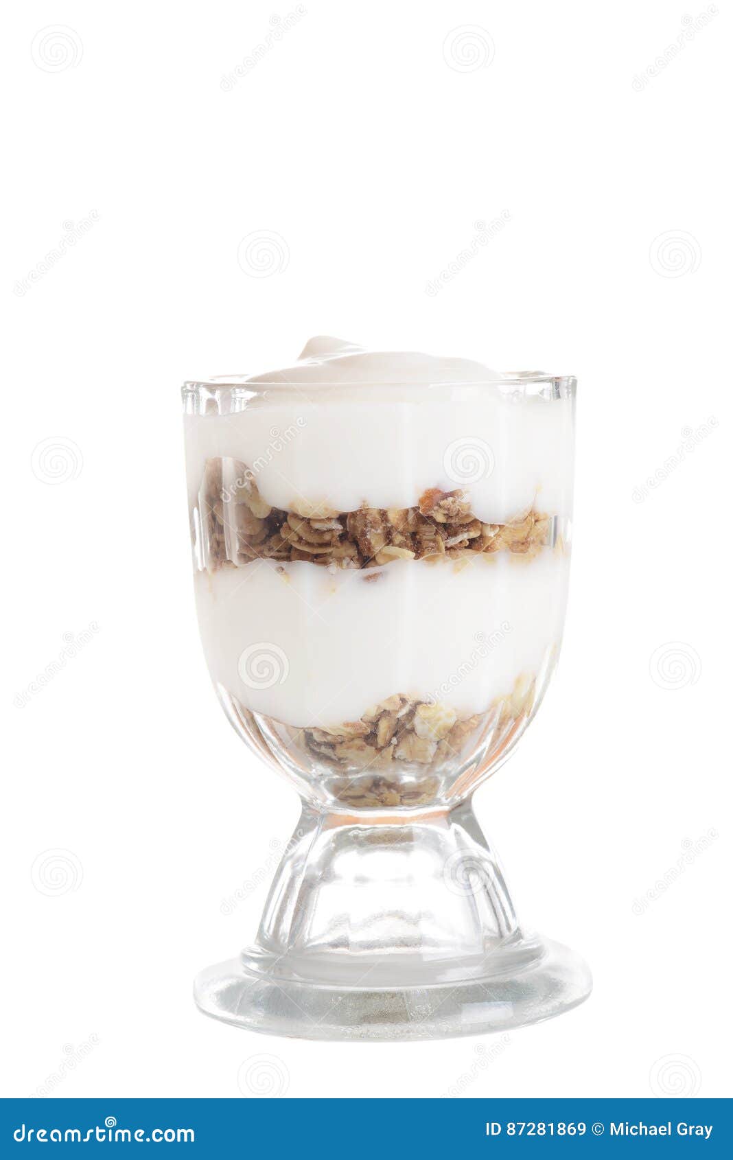 Isolated Vanilla Parfait with Granola Stock Image - Image of oatmeal ...