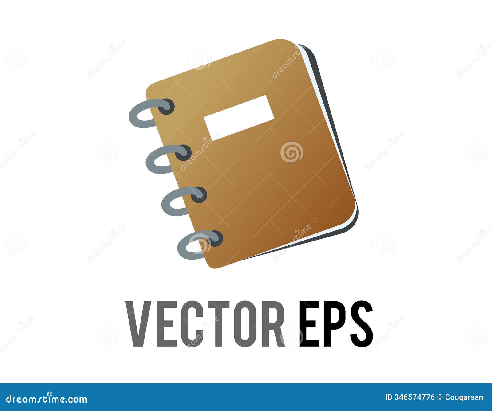 Isolated Vector Brown Cover Paper Notepad, Checklist File Flat Icon ...