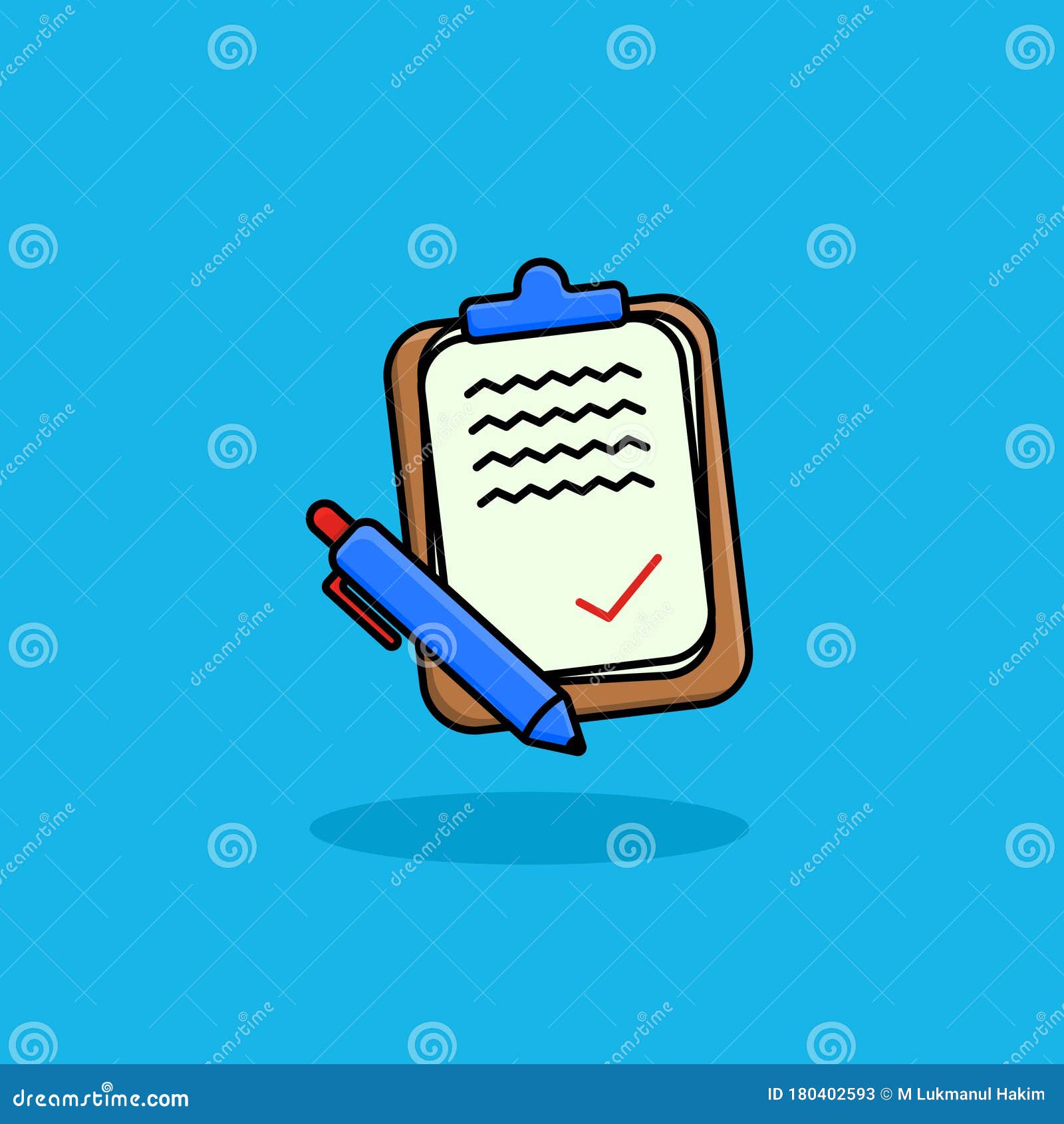 Isolated Vector Checklist and Pen, Design Sticker Stock Vector ...