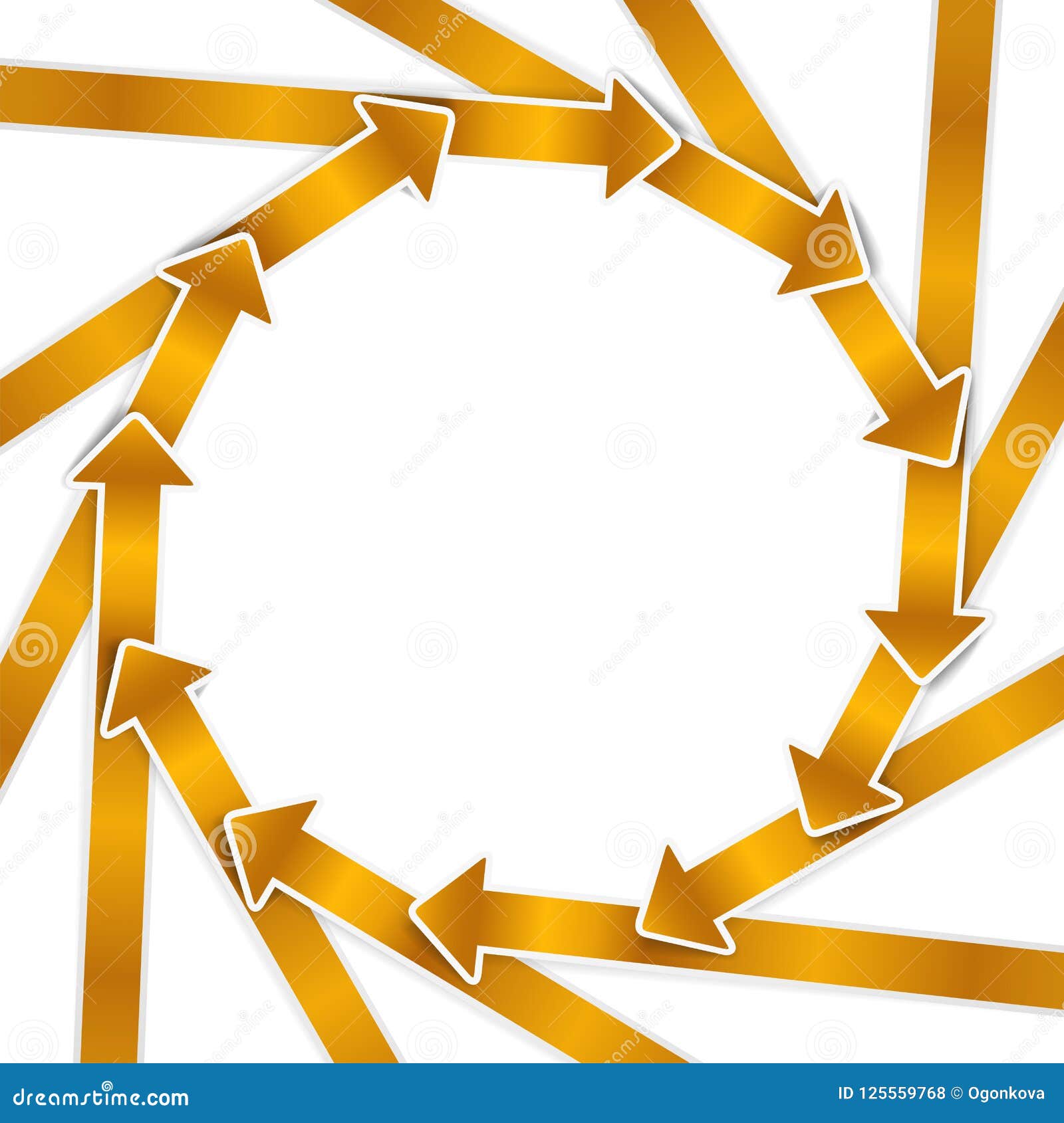 Isolated Vector Circular Arrows, Pointer Loop with Blank Place for Text ...