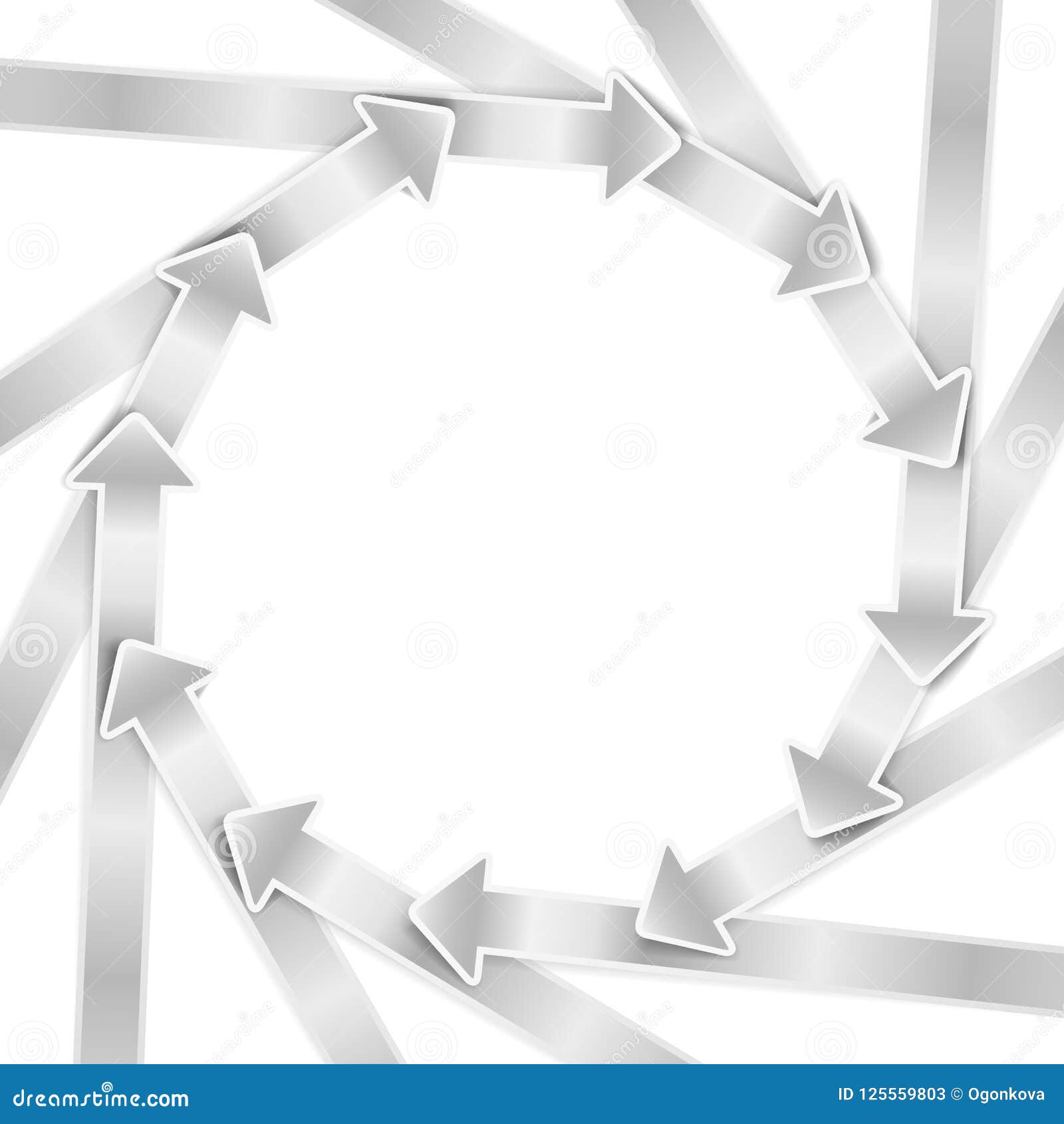 Isolated Vector Circular Arrows, Pointer Loop with Blank Place for Text ...