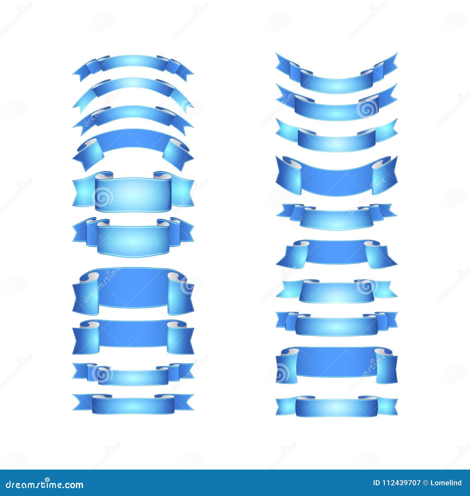 Vector Colored Satin Ribbons Set Stock Illustration - Illustration of ...