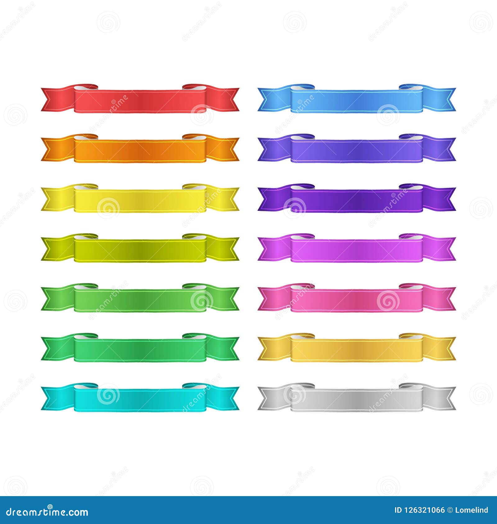 Vector Colored Satin Ribbons Set Stock Illustration - Illustration of ...
