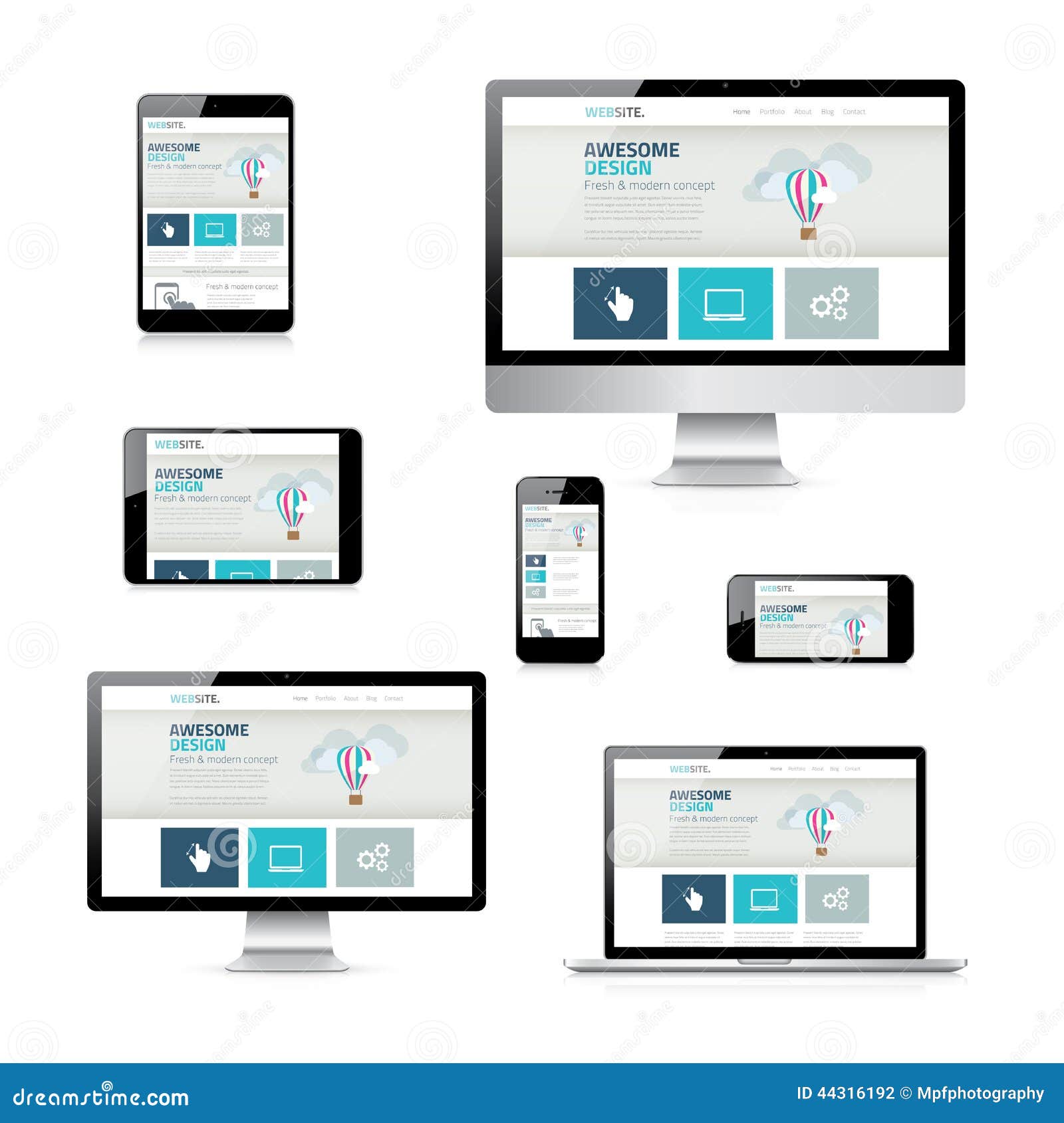 Isolated Vector Electronic Devices with Responsive Web Design Stock ... Isolated Vector Electronic Devices with Responsive Web Design Stock ...