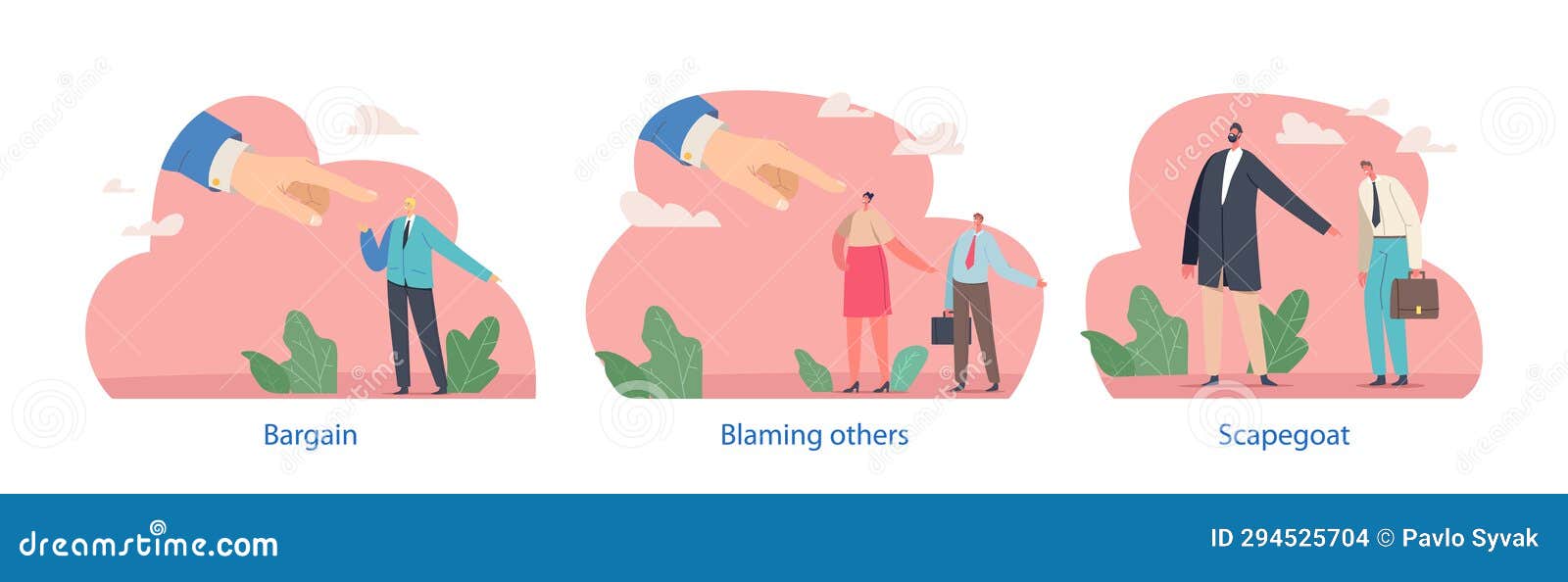 Isolated Vector Elements with Scapegoats in Business. Characters ...
