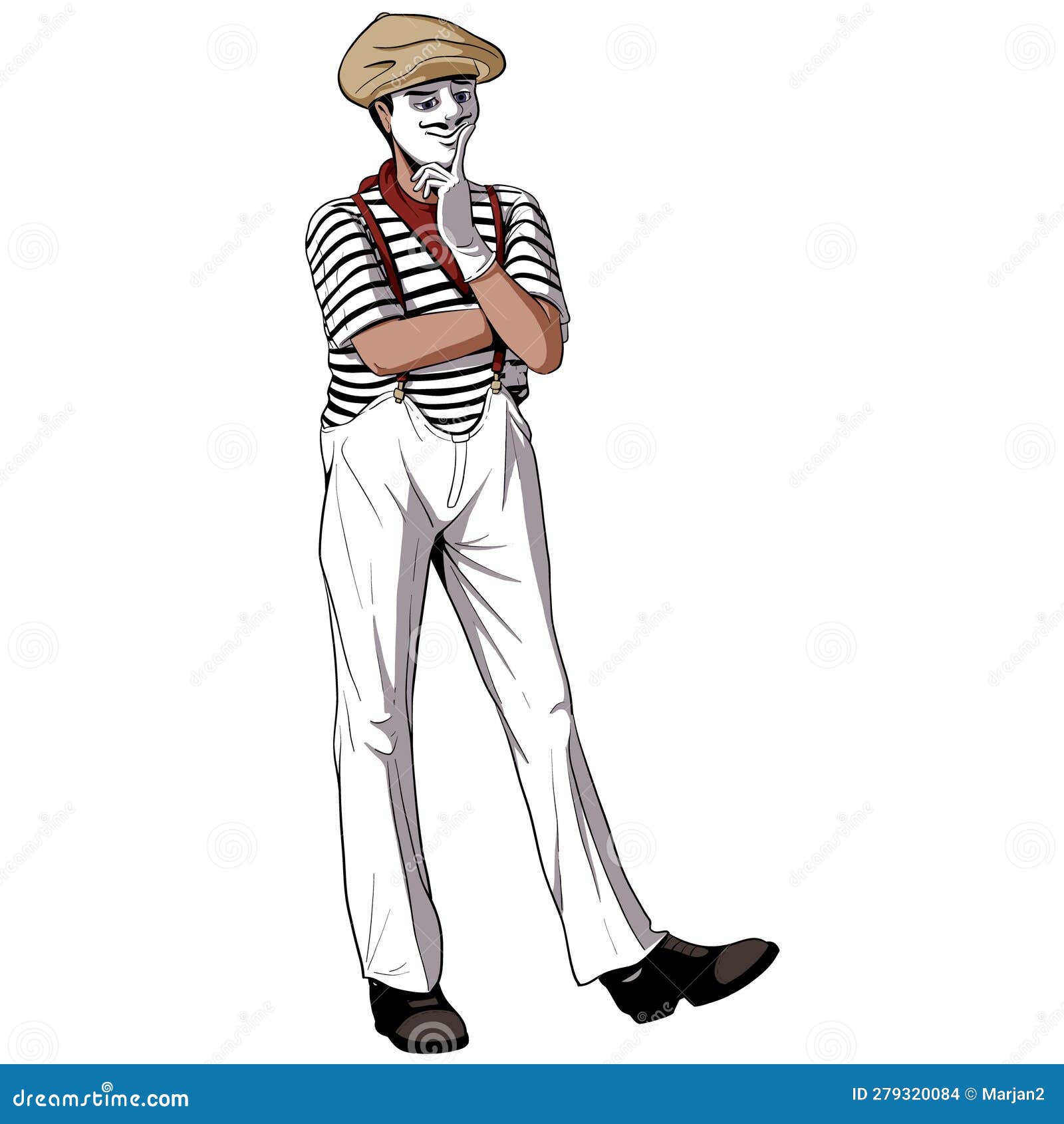 Semi Realistic Cartoon Mime Artist Character Thinking Stock Vector ... Semi Realistic Cartoon Mime Artist Character Thinking Stock Vector ...