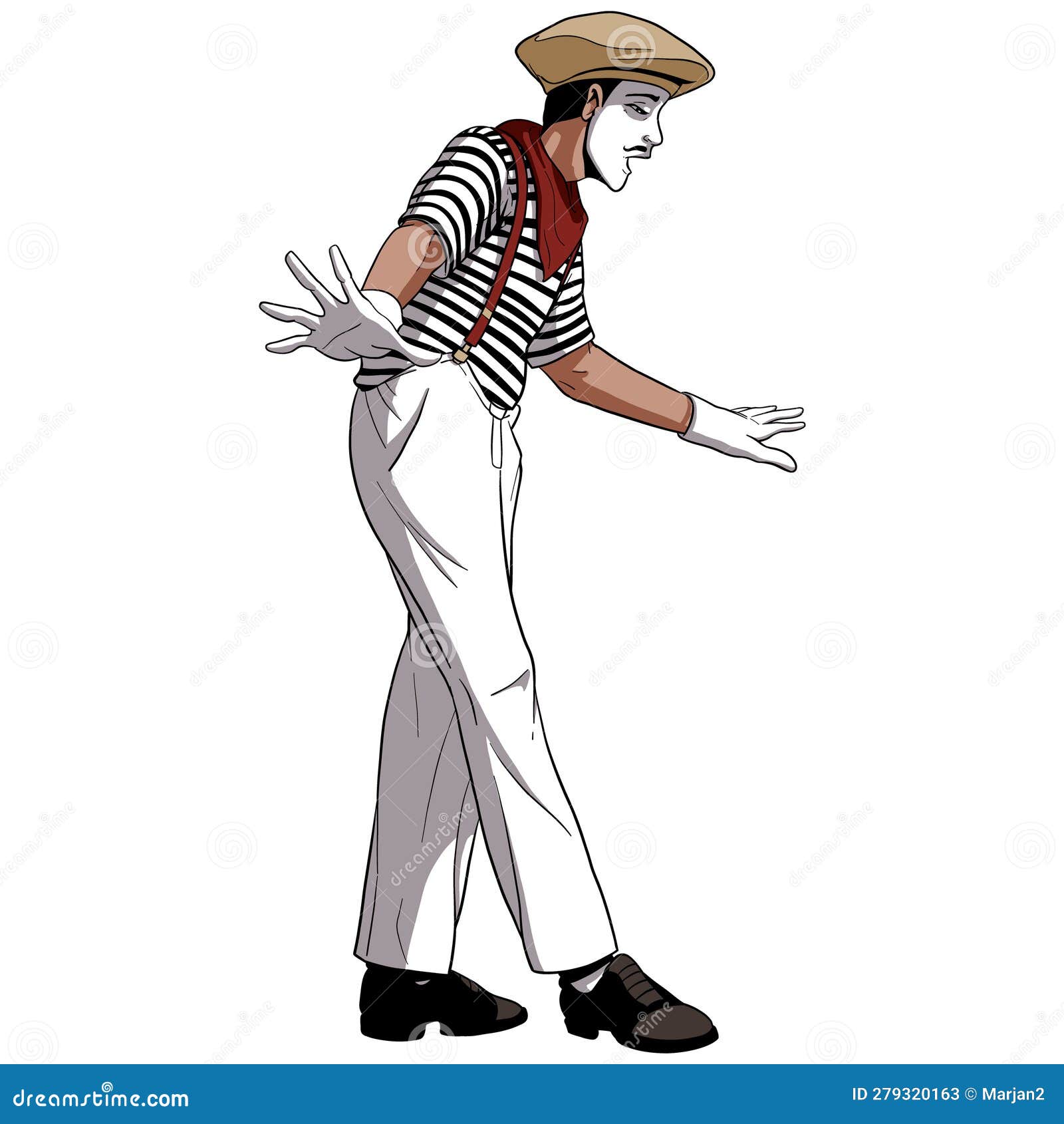 Semi Realistic Cartoon Mime Artist Character Walking Stock Vector ... Semi Realistic Cartoon Mime Artist Character Walking Stock Vector ...