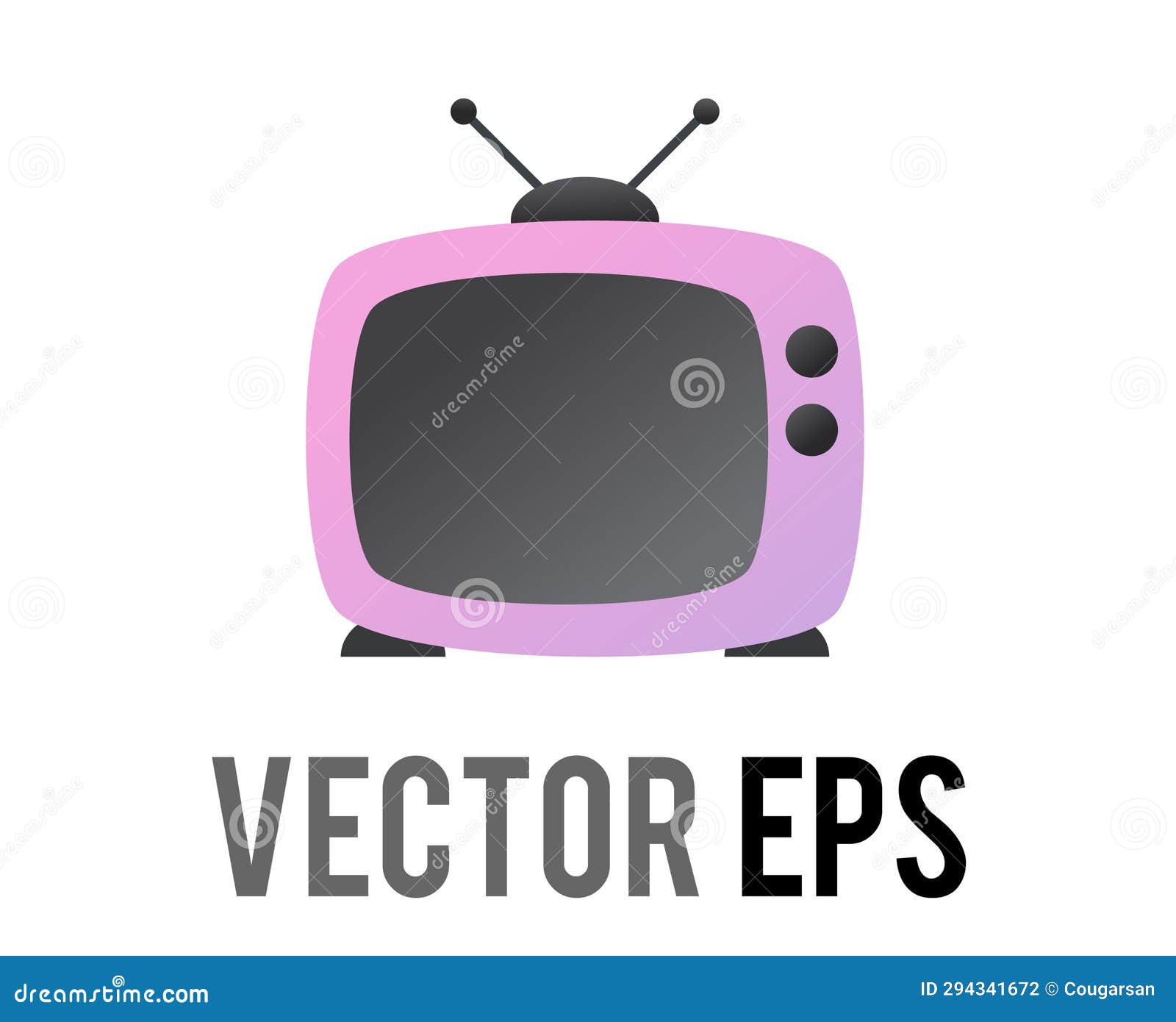 Vector Gradient Purple Classic Television Icon Stock Vector - Illustration of antennae, classic ...