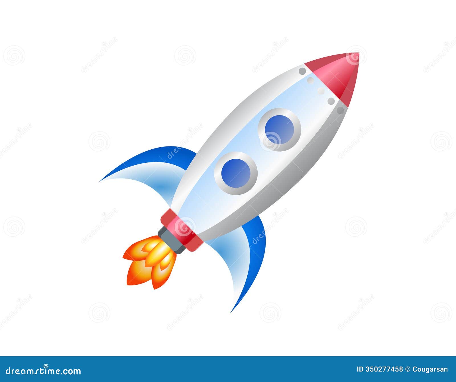 Isolated Gradient Silver Flying Rocket Icon into Space Stock Illustration - Illustration of ...