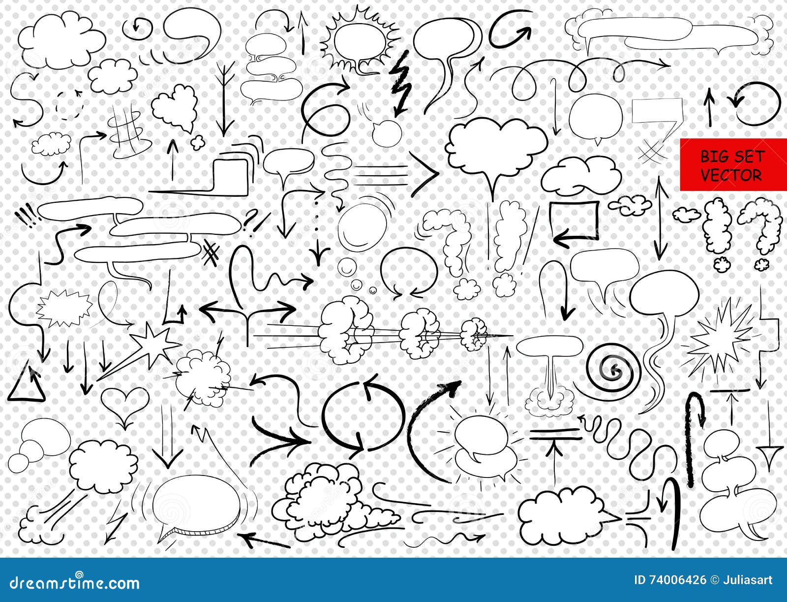 Isolated Vector Hand Drawn Arrows and Comic Blank Stock Vector ...